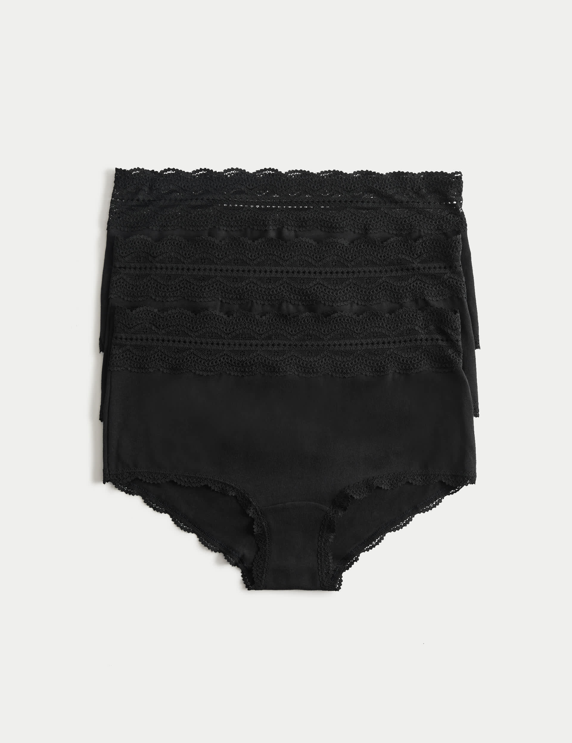 3pk Cotton Rich High Rise Shorts | M&S Collection | M&S