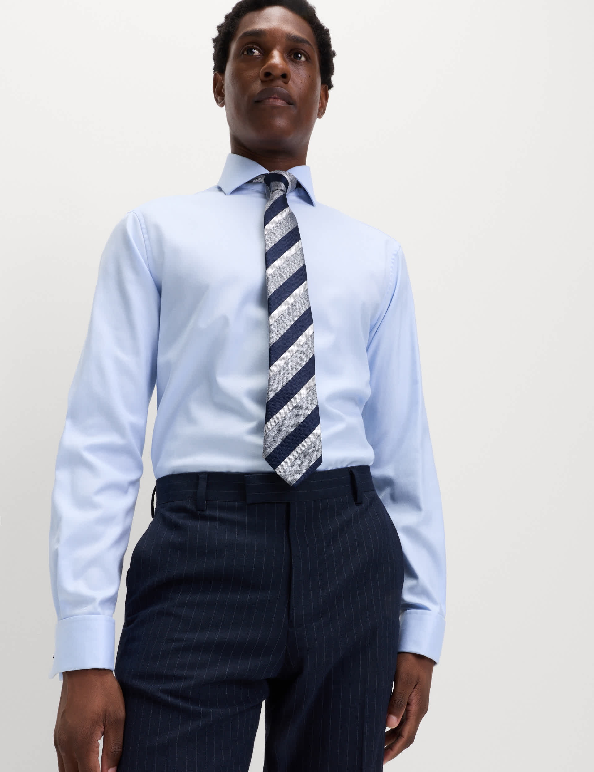 Slim Fit Luxury Cotton Double Cuff Twill Shirt | M&S SARTORIAL | M&S