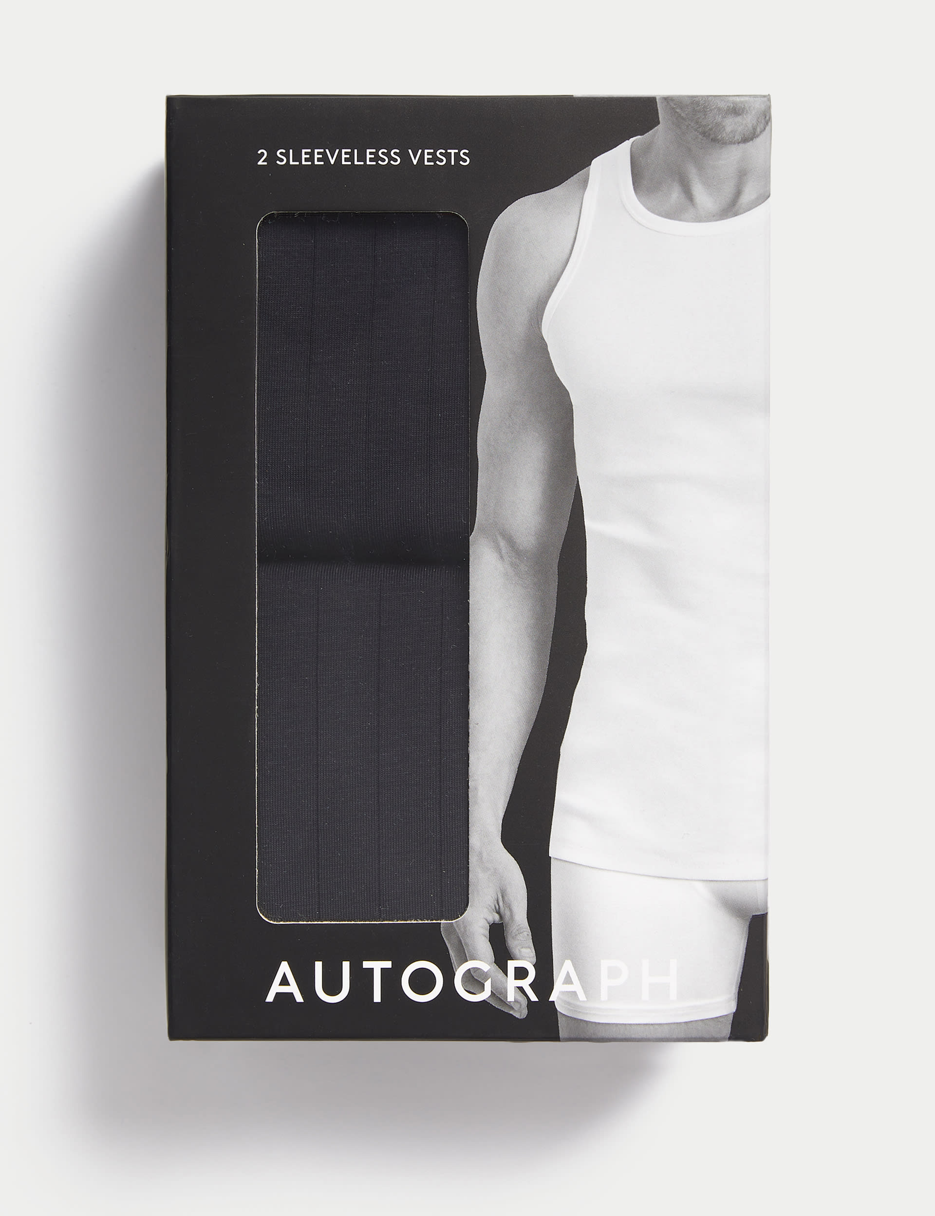 2pk Supima® Cotton Drop Needle Sleeveless Vest Box | Autograph | M&S