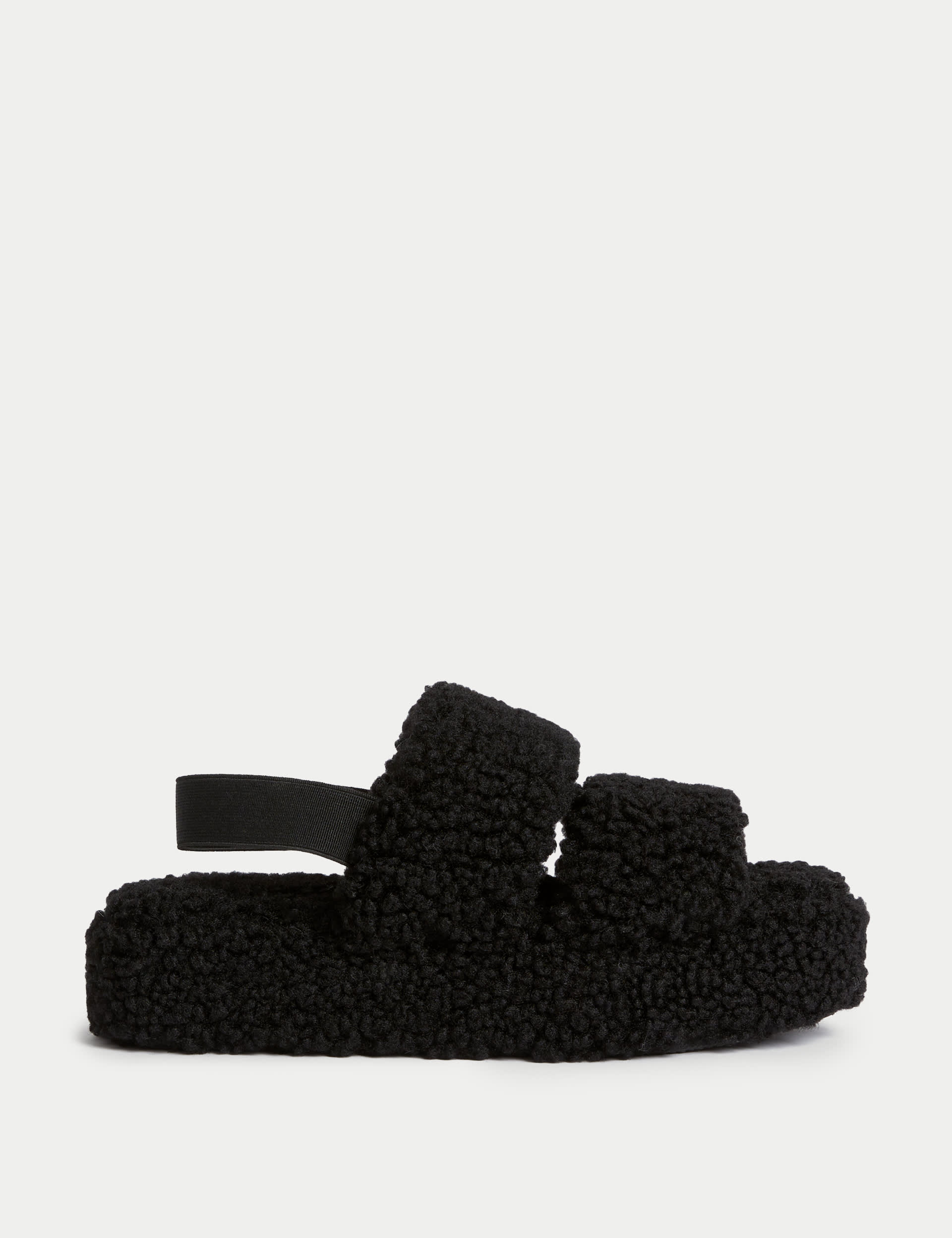 Borg Slider Slippers (13 Small - 6 Large) | M&S Collection | M&S