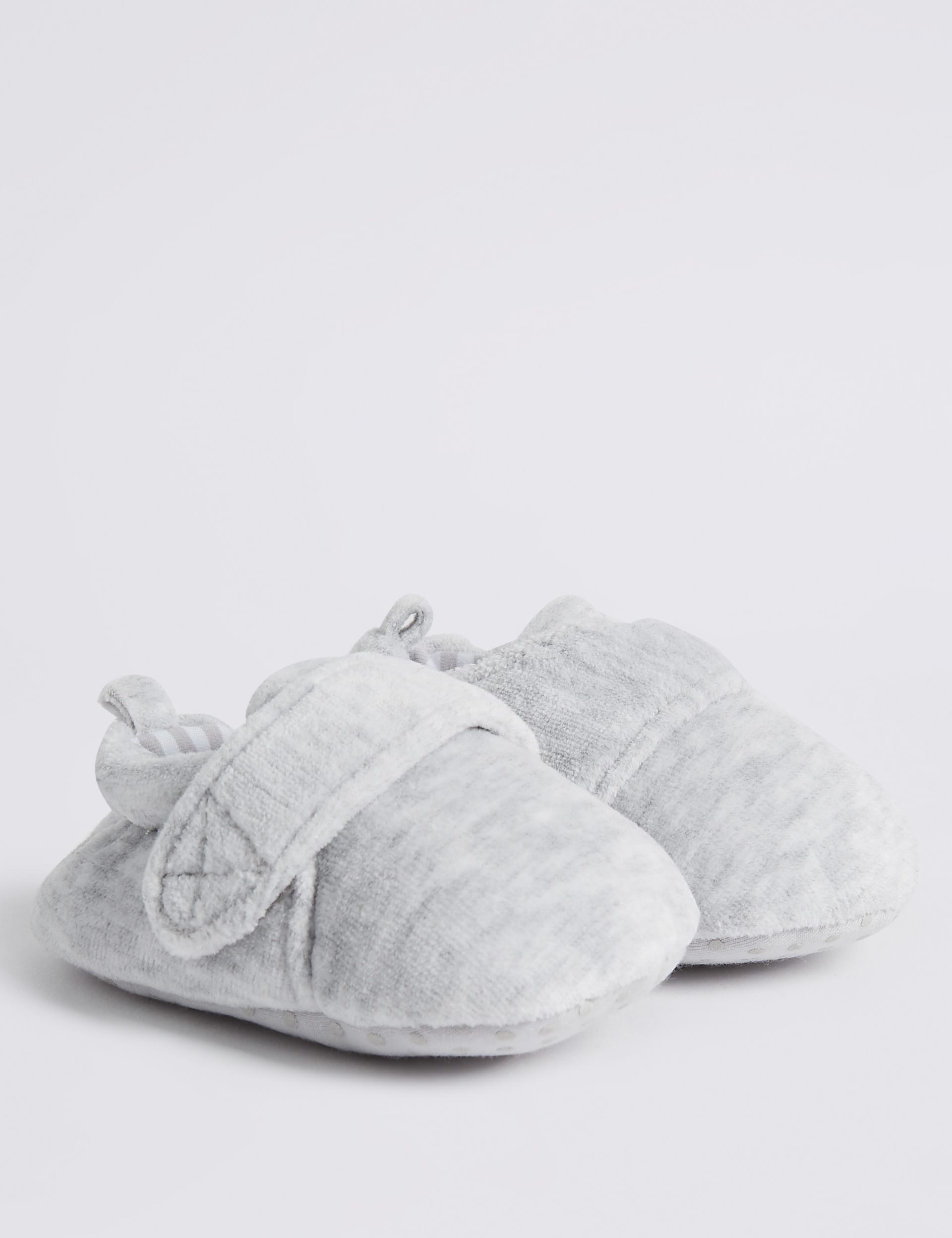 Baby Padded Riptape Slippers (0-18 Mths) | M&S