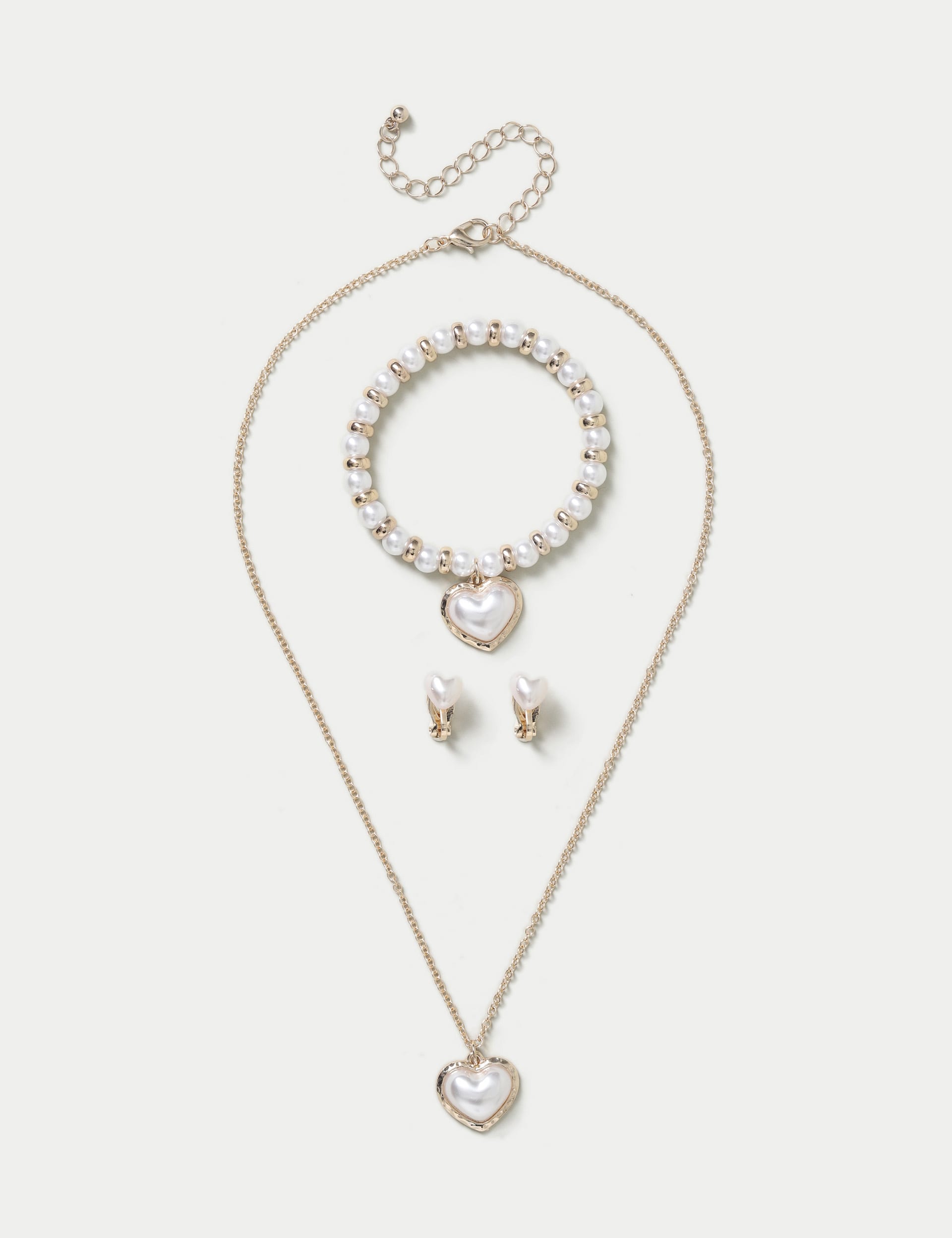 Gold and Pearl Effect Necklace and Bracelet Set | M&S Collection | M&S