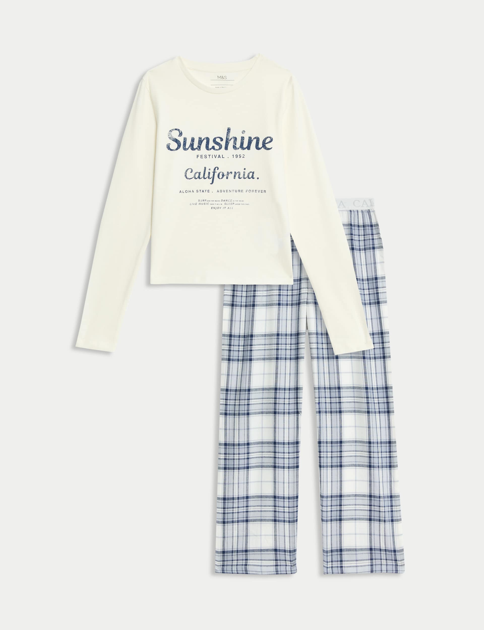 Cotton Rich California Slogan Pyjamas (6-16 Yrs) | M&S Collection | M&S