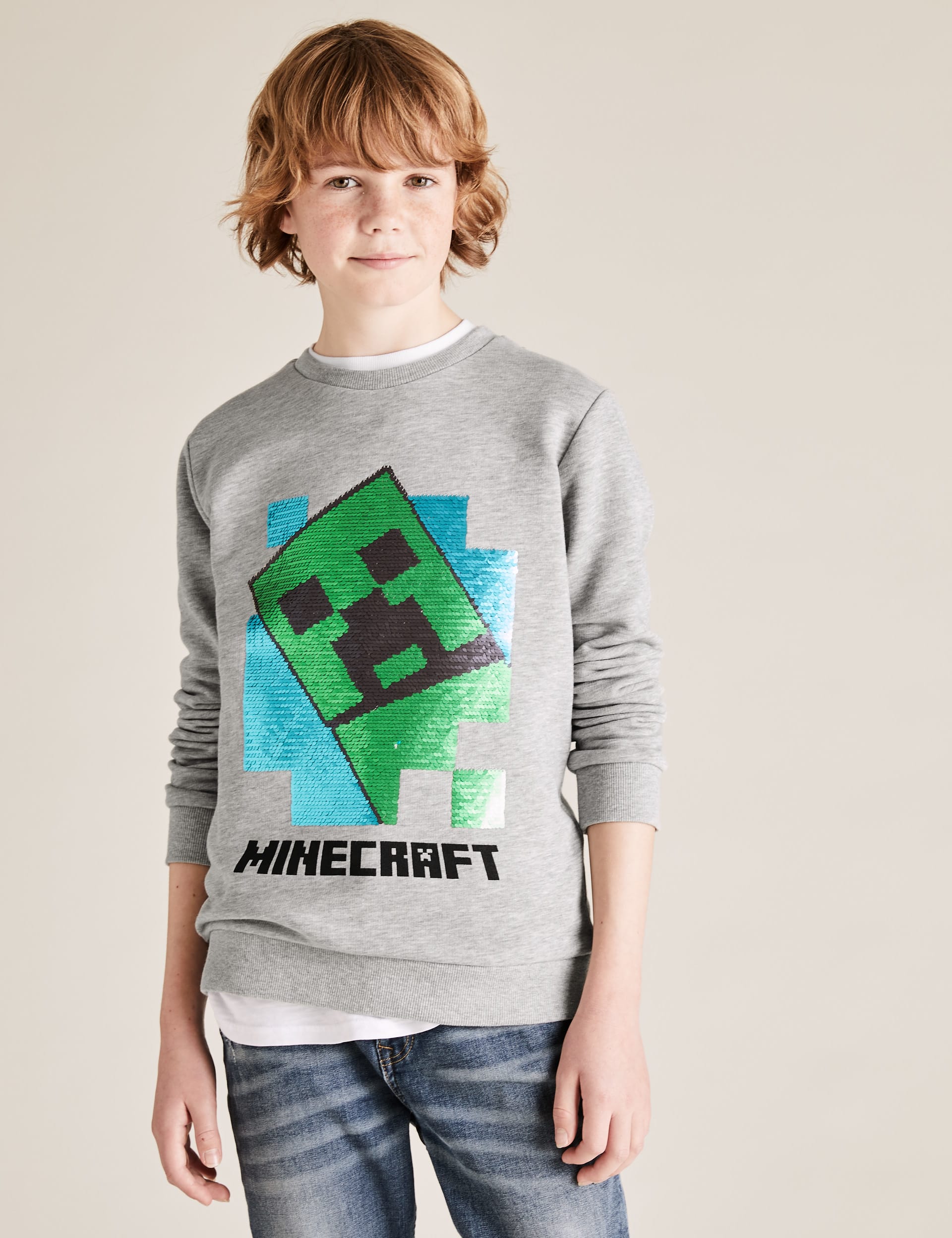 Minecraft™ Reversible Sequin Sweatshirt (6-16 Yrs) | M&S