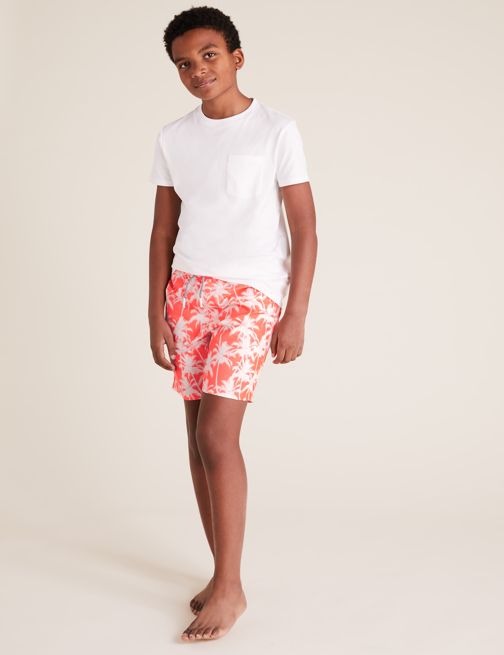 Palm Tree Print Swim Shorts (6-14 Yrs) | M&S IE