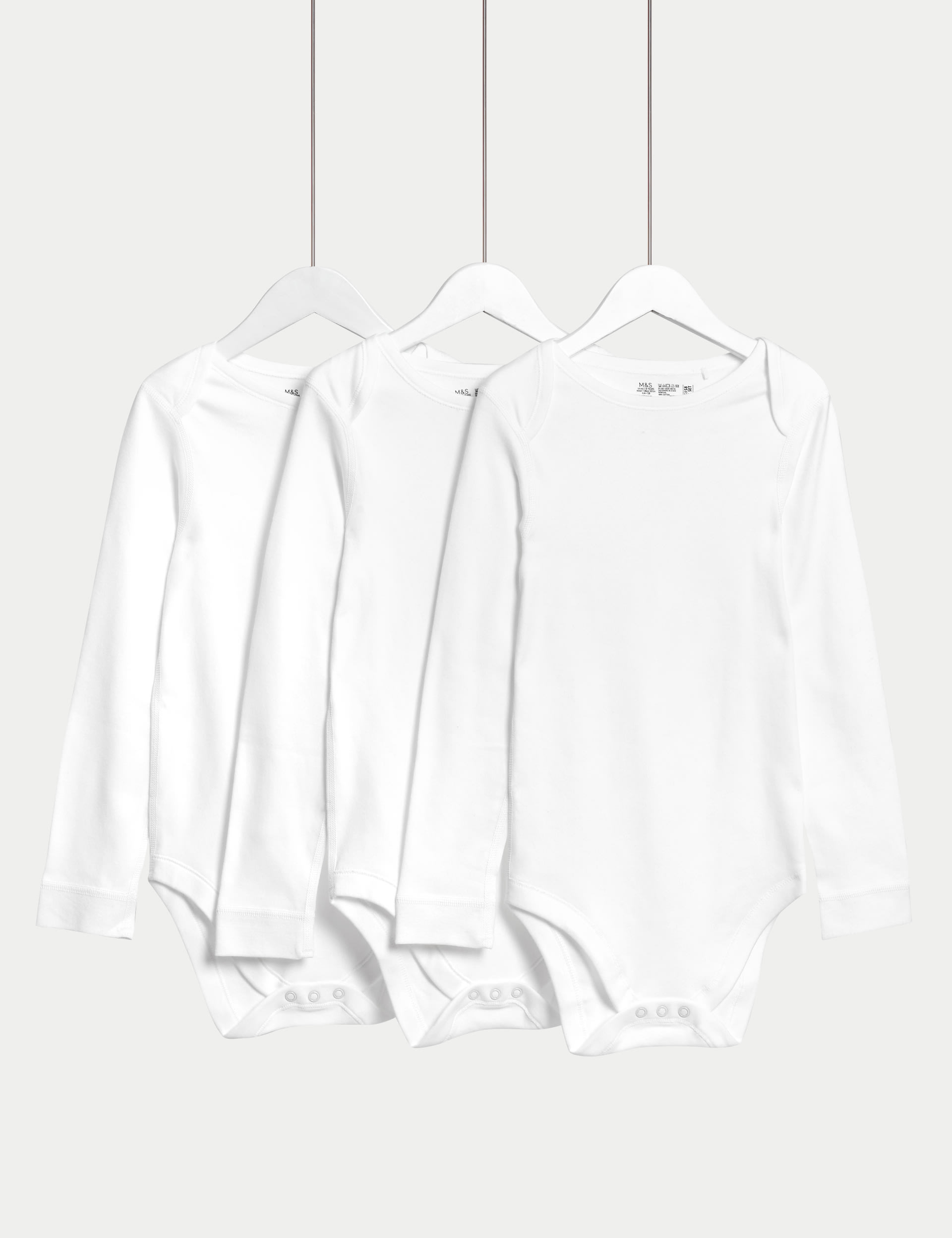 3pk Pure Cotton Adaptive Bodysuits (3-16 Yrs) | M&S Collection | M&S