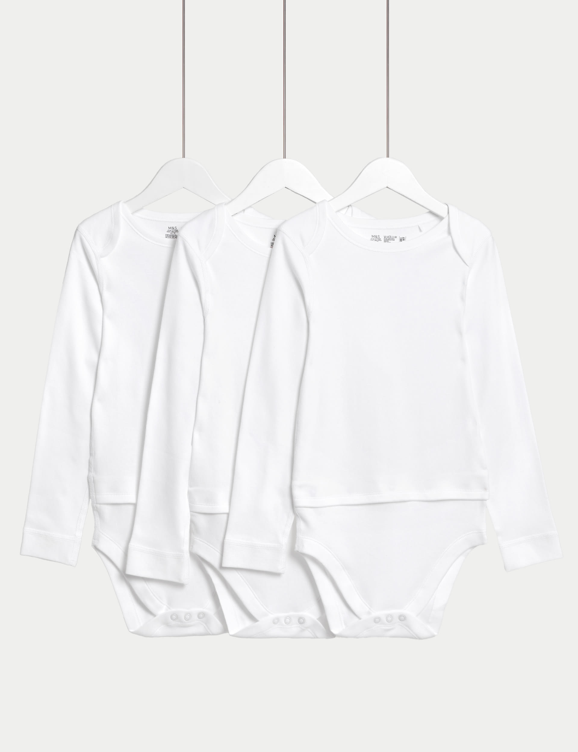 3pk Adaptive Pure Cotton Bodysuits (7lbs-16 Yrs) | M&S Collection | M&S