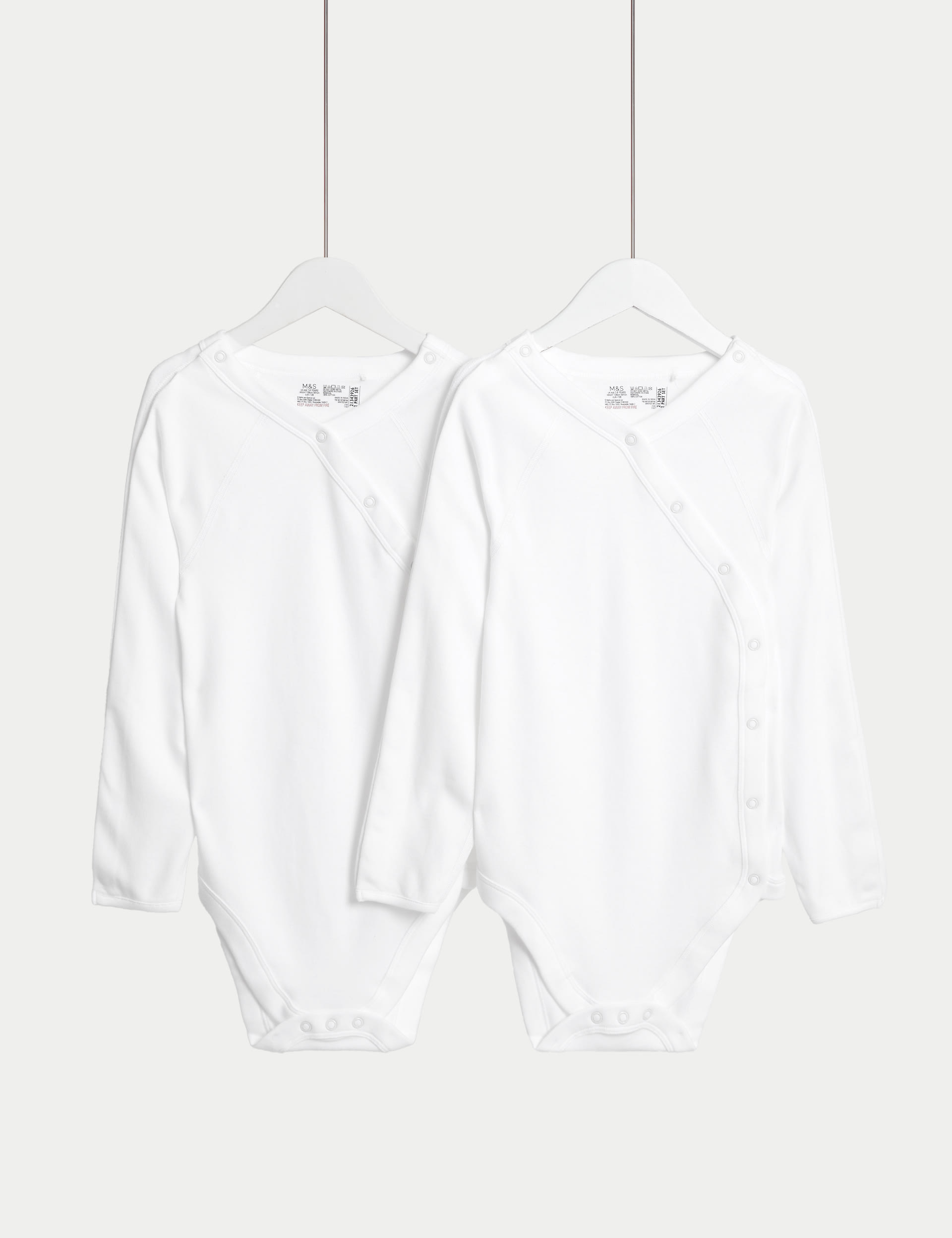 2pk Adaptive Pure Cotton Bodysuits (7lbs–16 Yrs) | M&S Collection | M&S