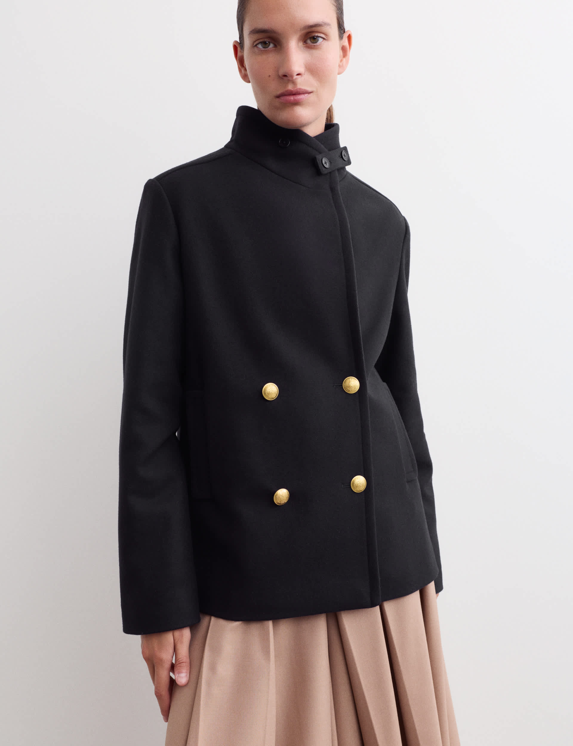 Wool Rich Double Breasted Pea Coat | JAEGER | M&S
