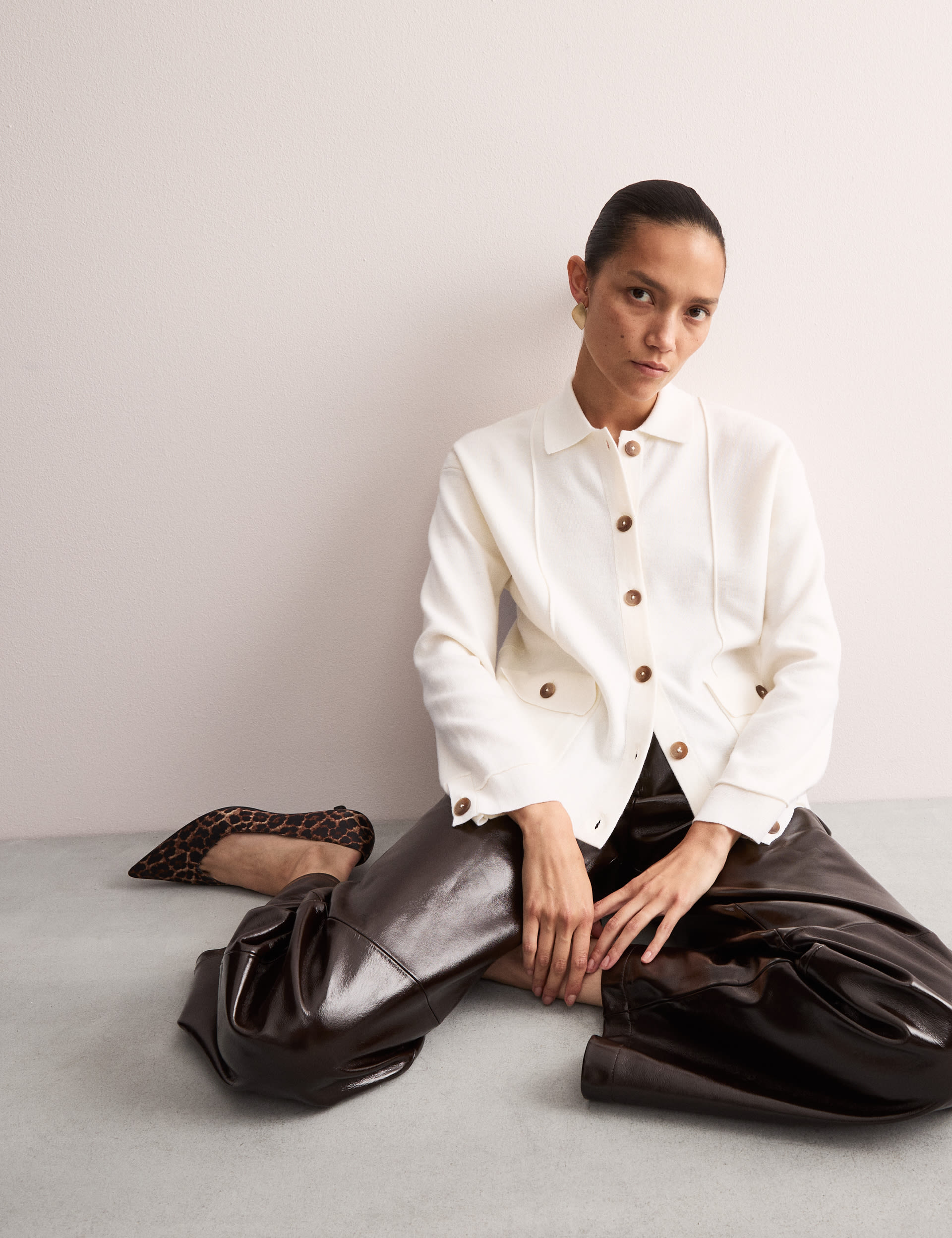 Pure Merino Wool Knitted Jacket | JAEGER | M&S