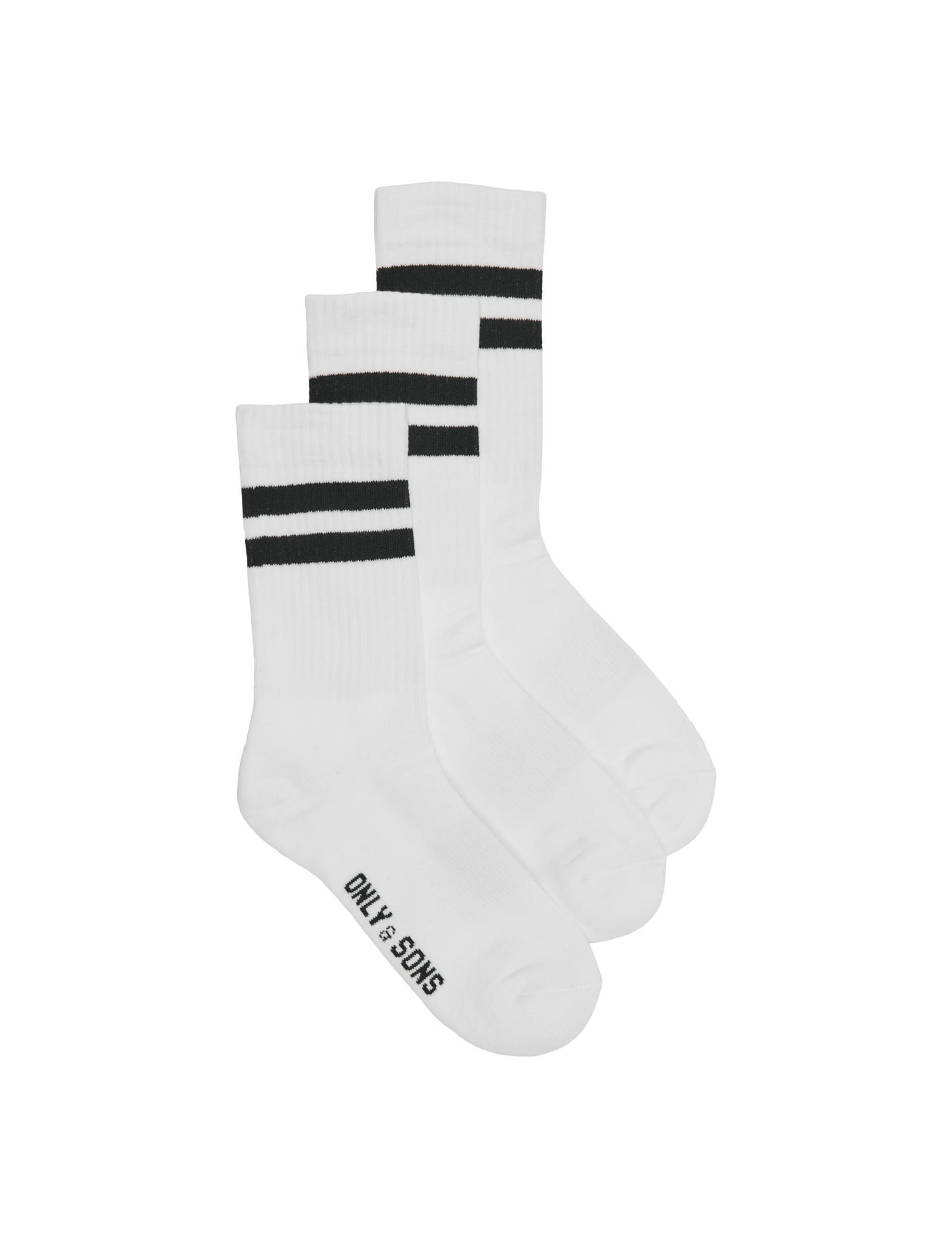 3pk Striped Cotton Rich Sports Socks | ONLY & SONS | M&S