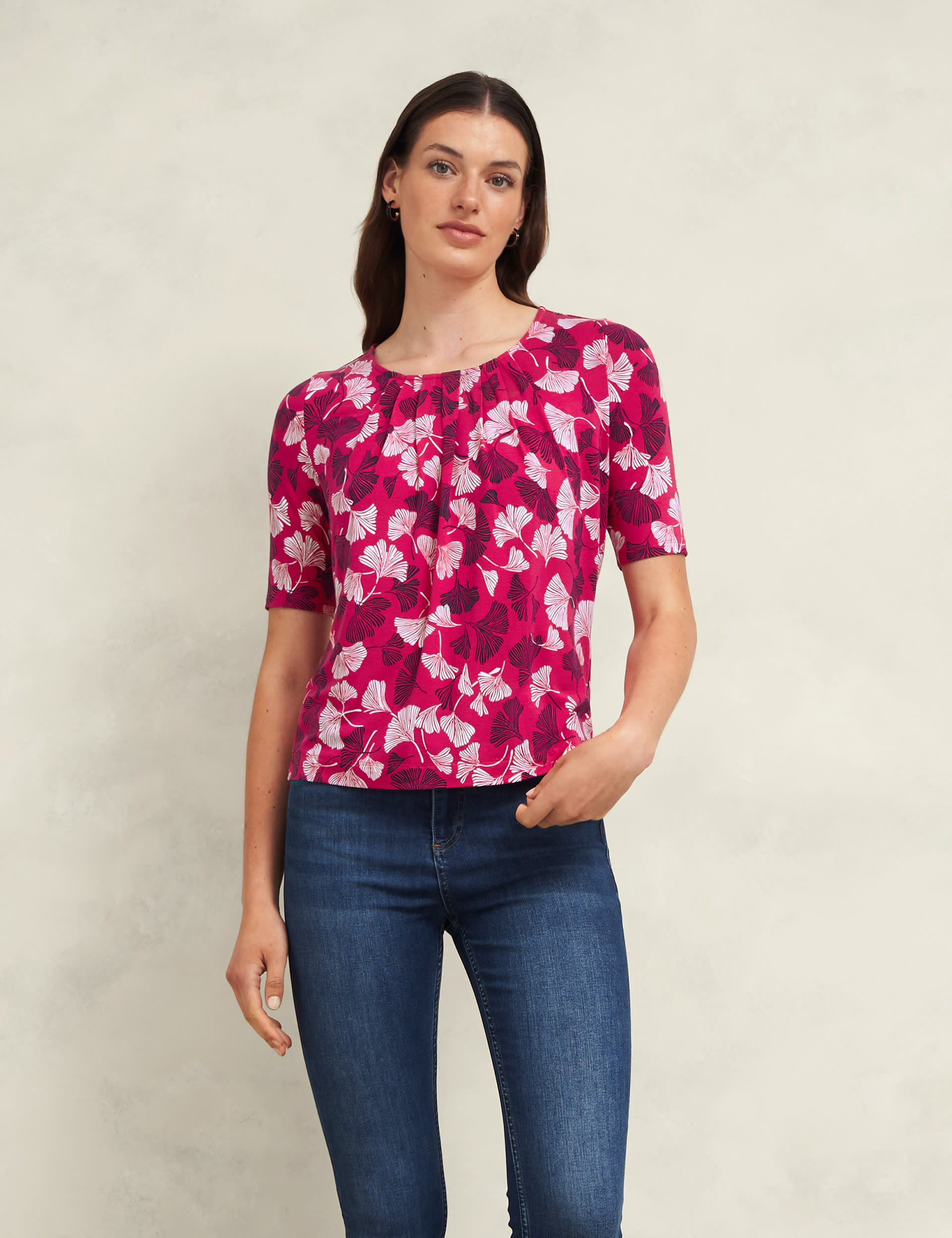 Printed Round Neck Top | HOBBS | M&S