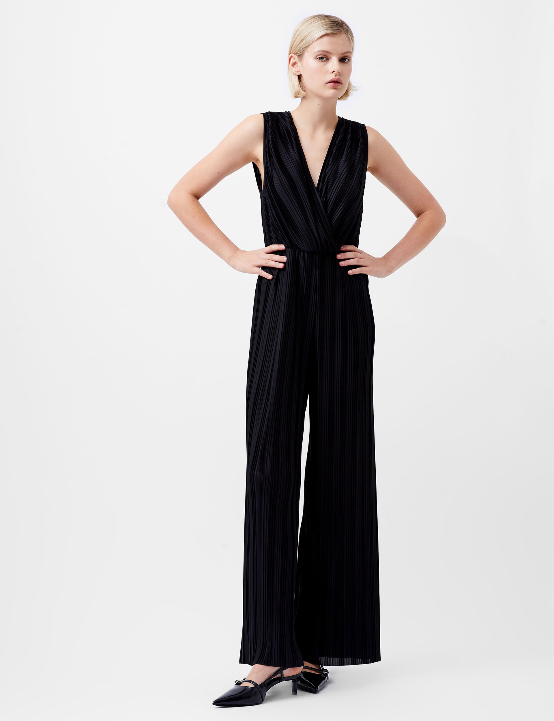 Plissé V-Neck Jumpsuit | French Connection | M&S