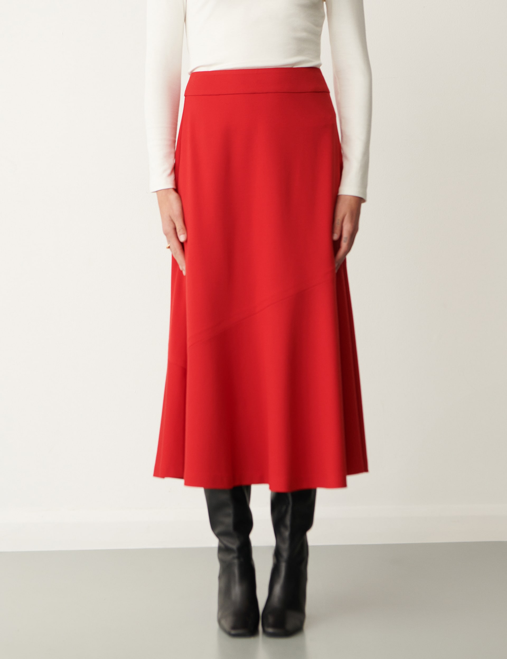 Ponte Jersey Seam Detail Midi A-Line Skirt | Finery London | M&S