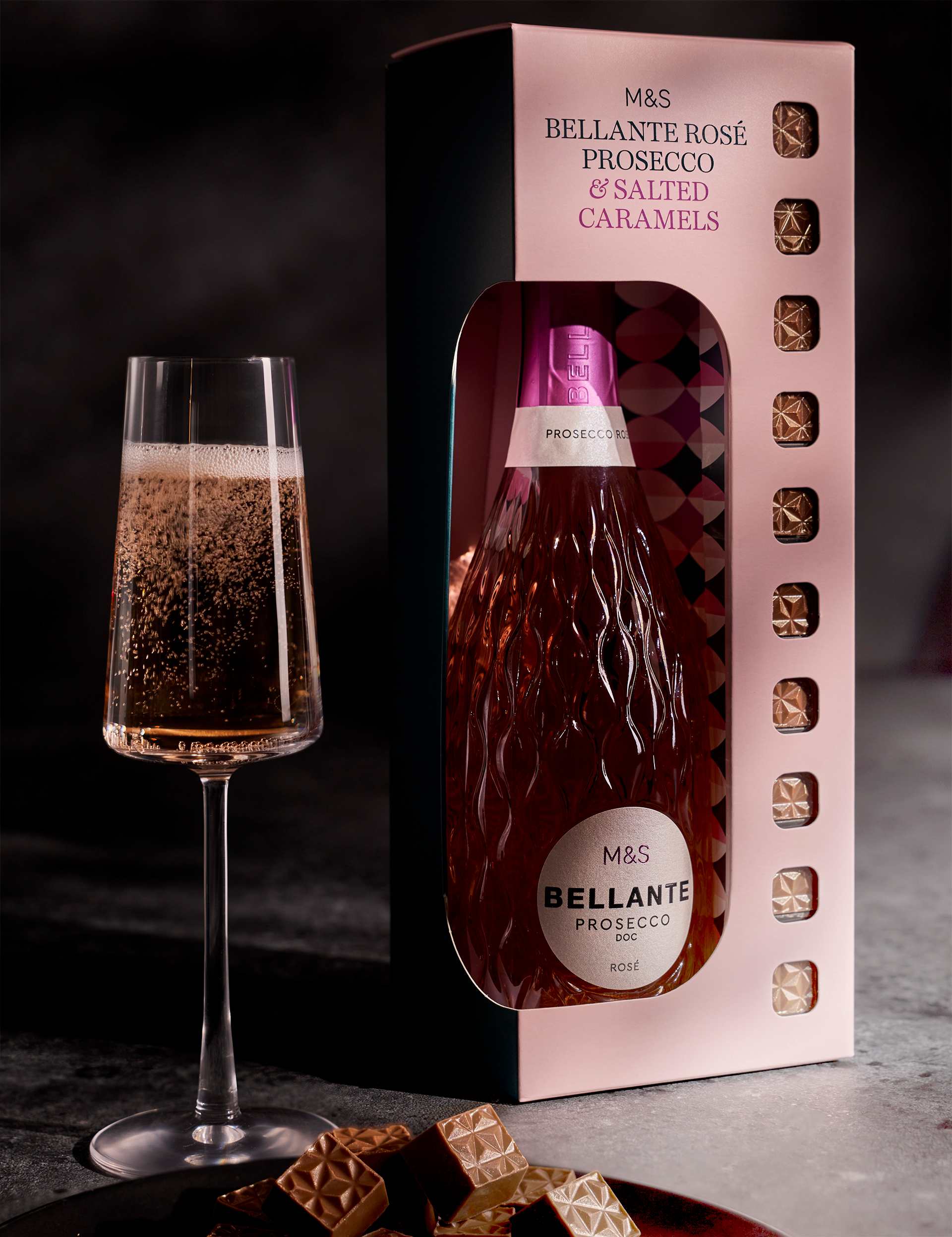 Bellante Rosé Prosecco & Salted Caramels | M&S Collection | M&S