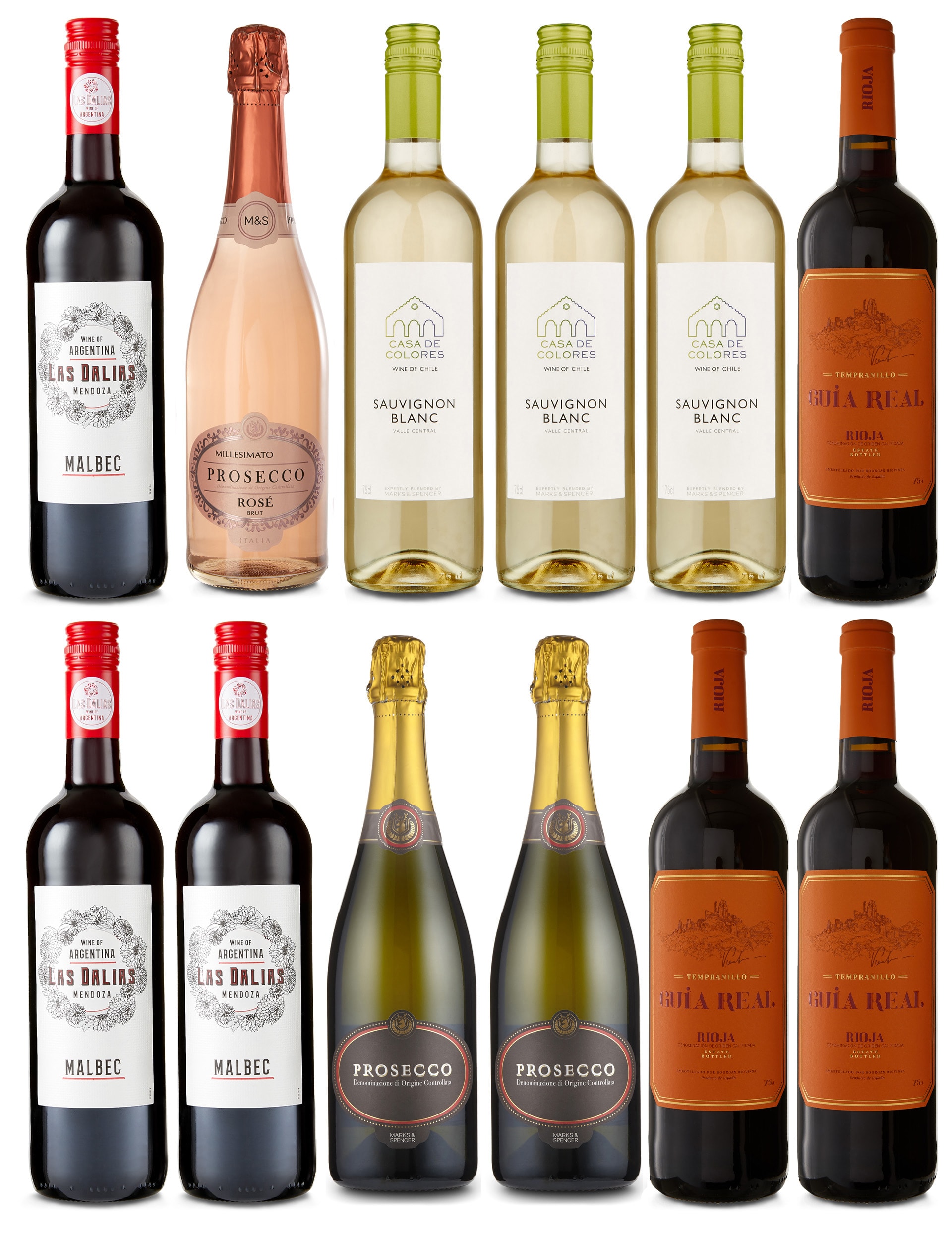 Mixed Case of Red, White, Rosé & Prosecco - Case of 12 | M&S