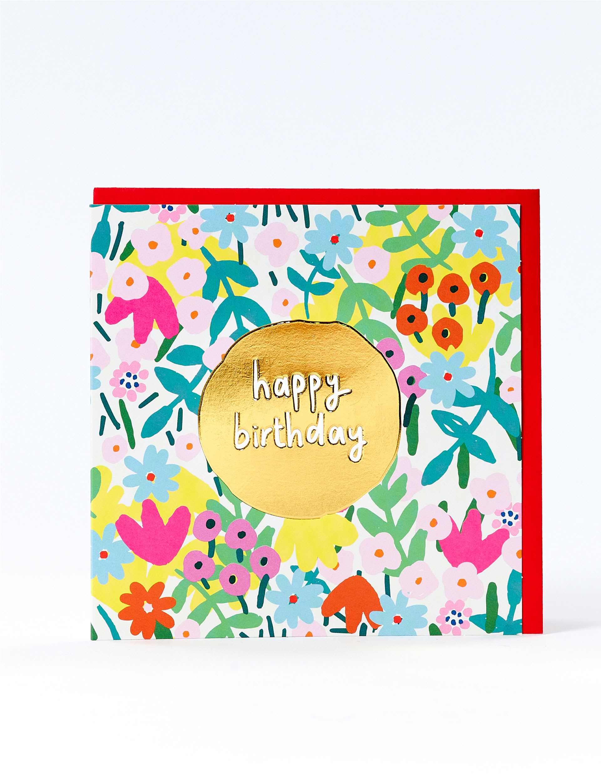Contemporary Floral Birthday Card | M&S