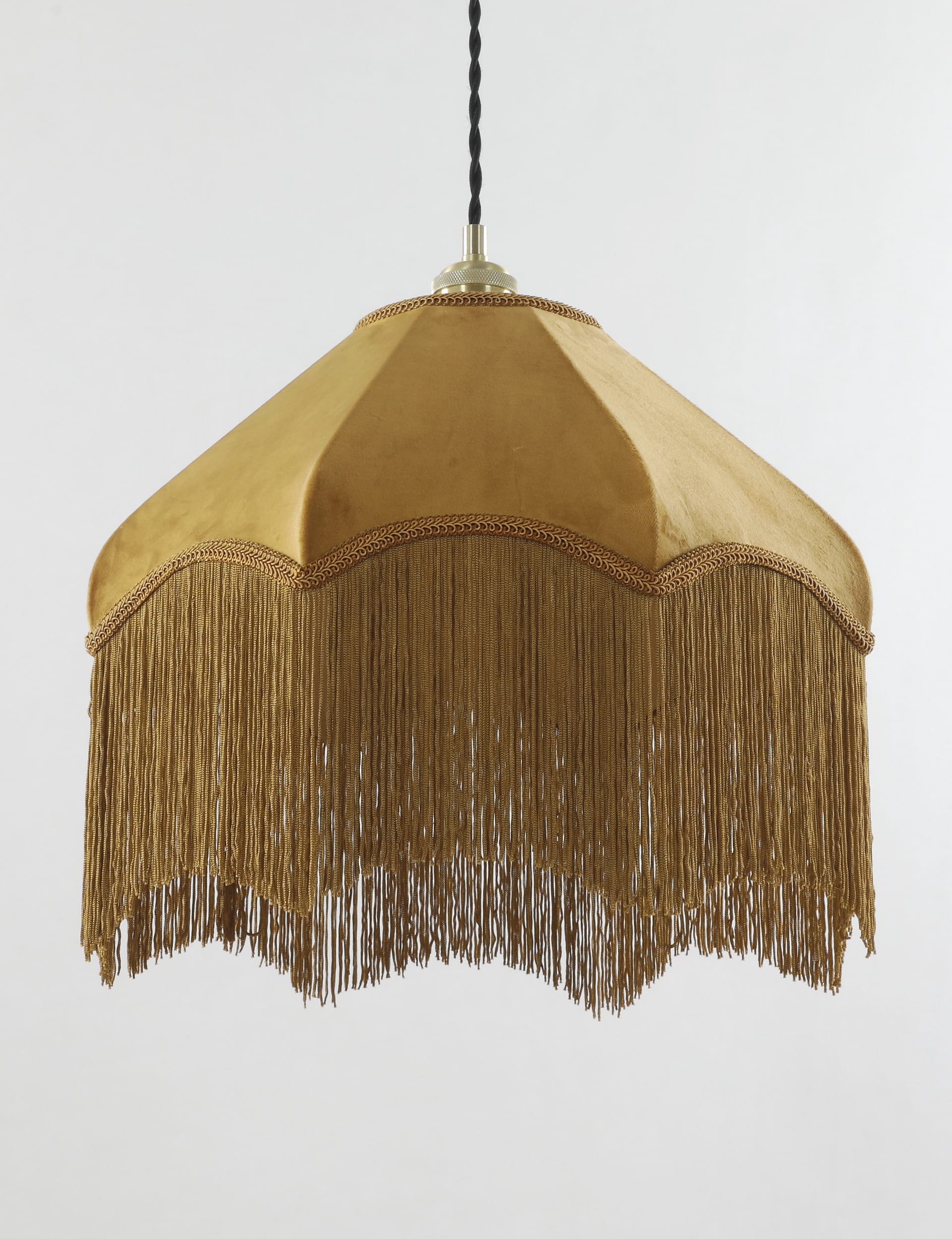 Fringed Velvet Lamp Shade | M&S Collection | M&S