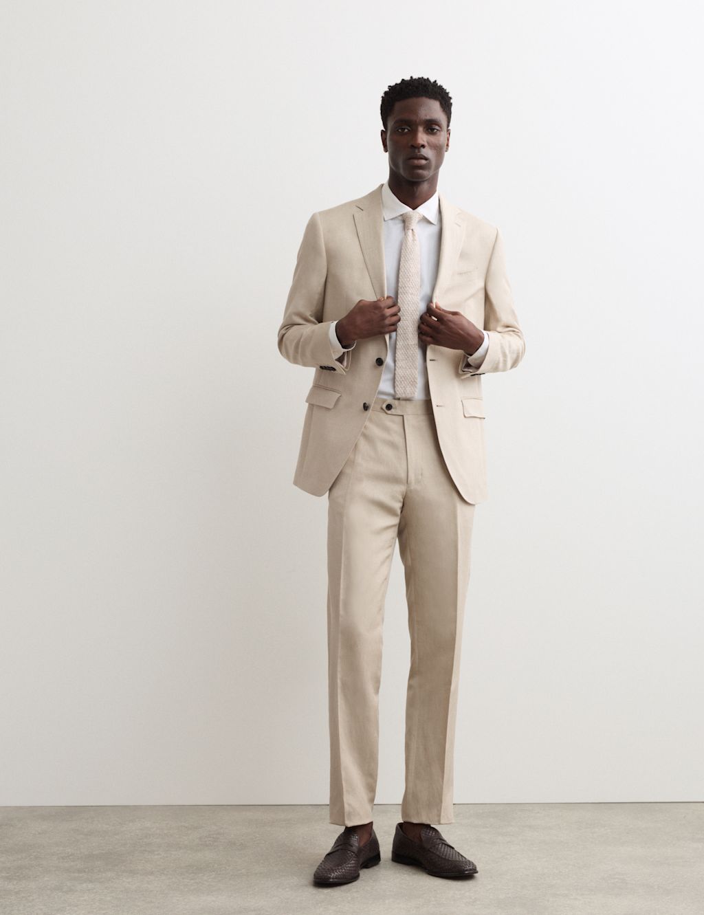 Tailored Fit Silk & Linen Blend Suit Jacket | JAEGER | M&S