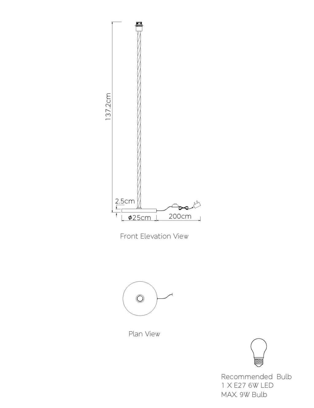 Metal Twisted Floor Lamp Base | M&S Collection | M&S