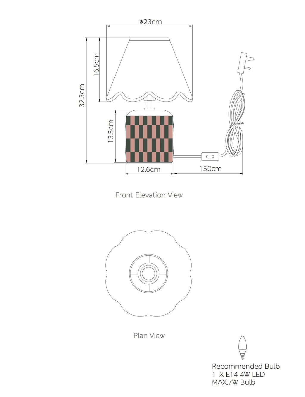 Checkerboard Table Lamp | M&S Collection | M&S