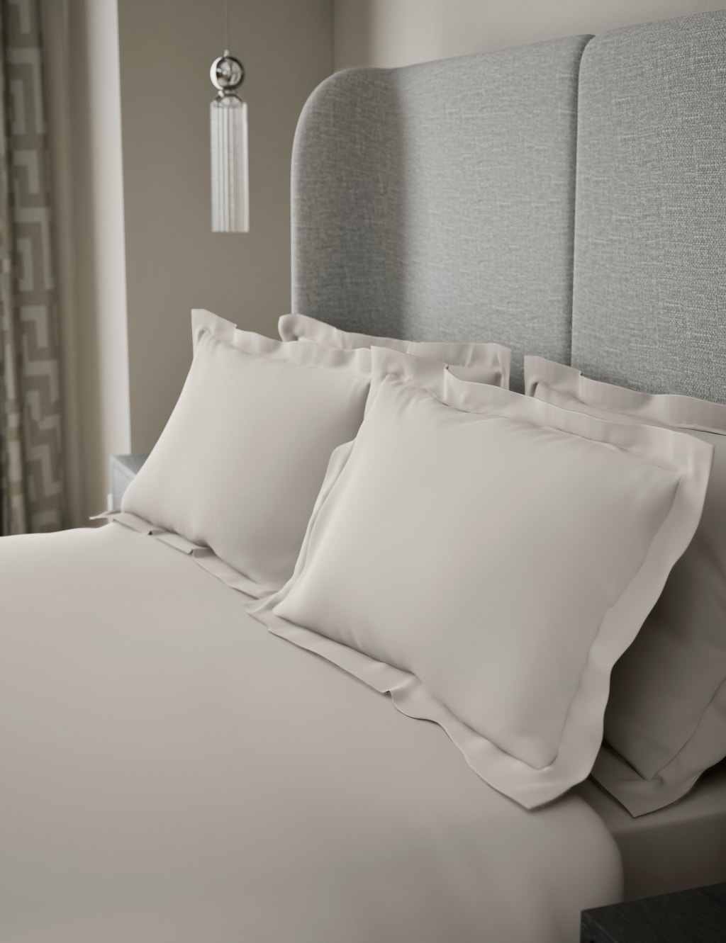 500TC Cotton Sateen 2pk Oxford Edge Pillowcase | M&S X Kelly Hoppen | M&S