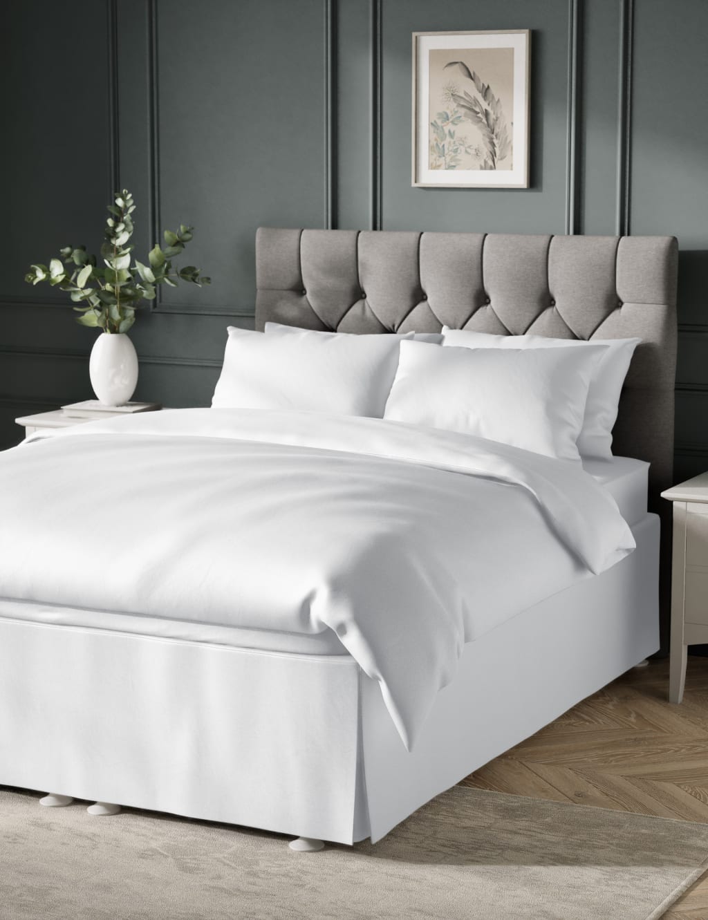 Pure Cotton Sateen 400 Thread Count Base Valance Sheet | M&S Collection ...