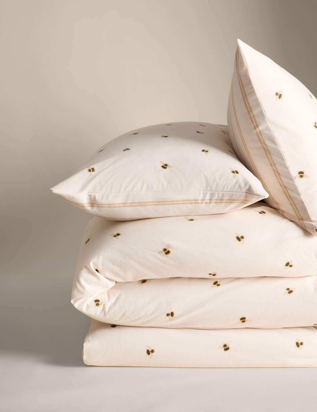 Cotton Blend Bee Striped Bedding Set | M&S Collection | M&S