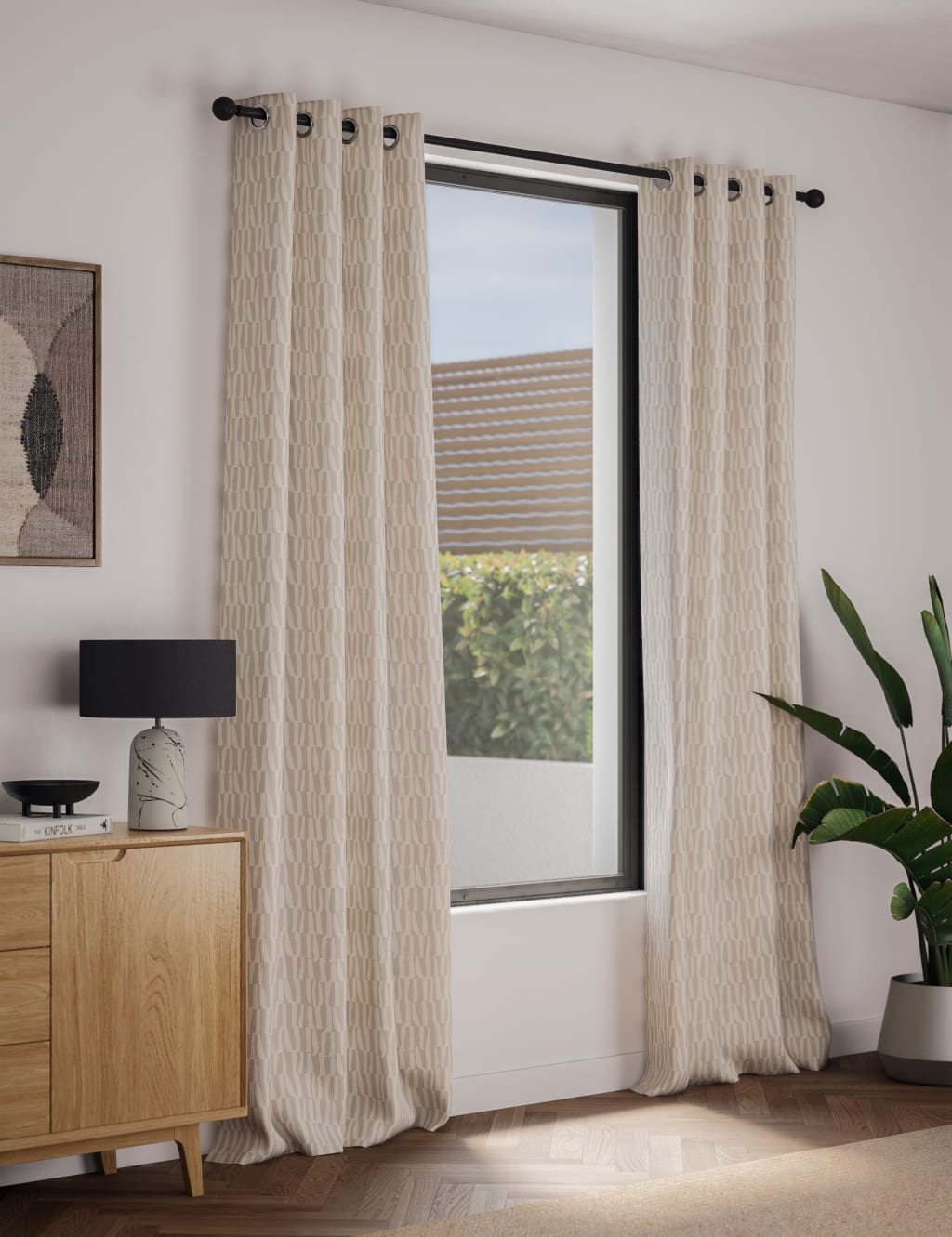 Pure Cotton Geometric Eyelet Curtains | M&S Collection | M&S