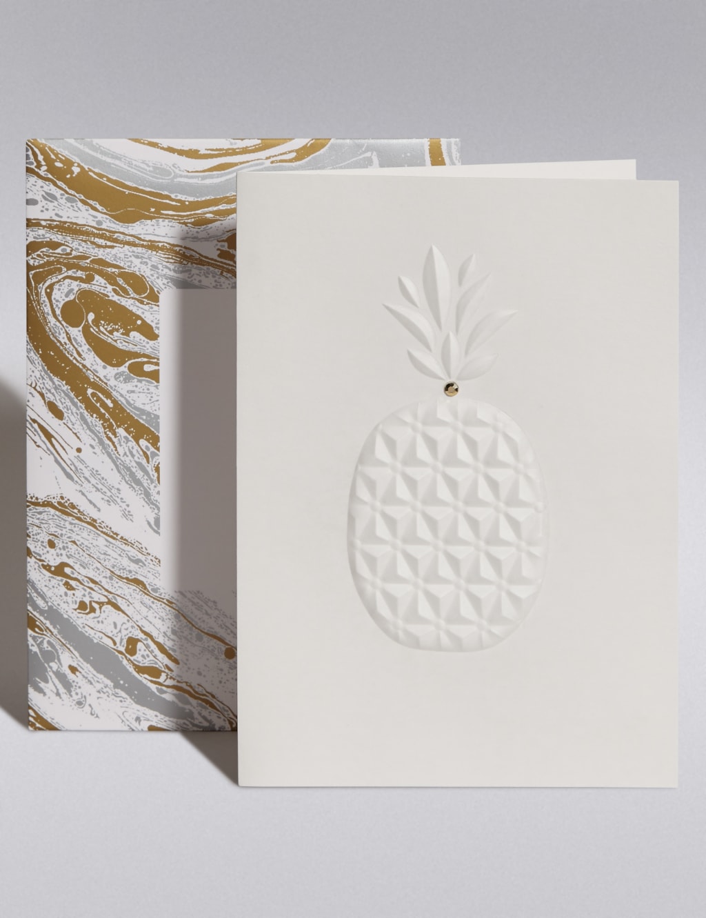Embossed Pineapple Blank Card | M&S