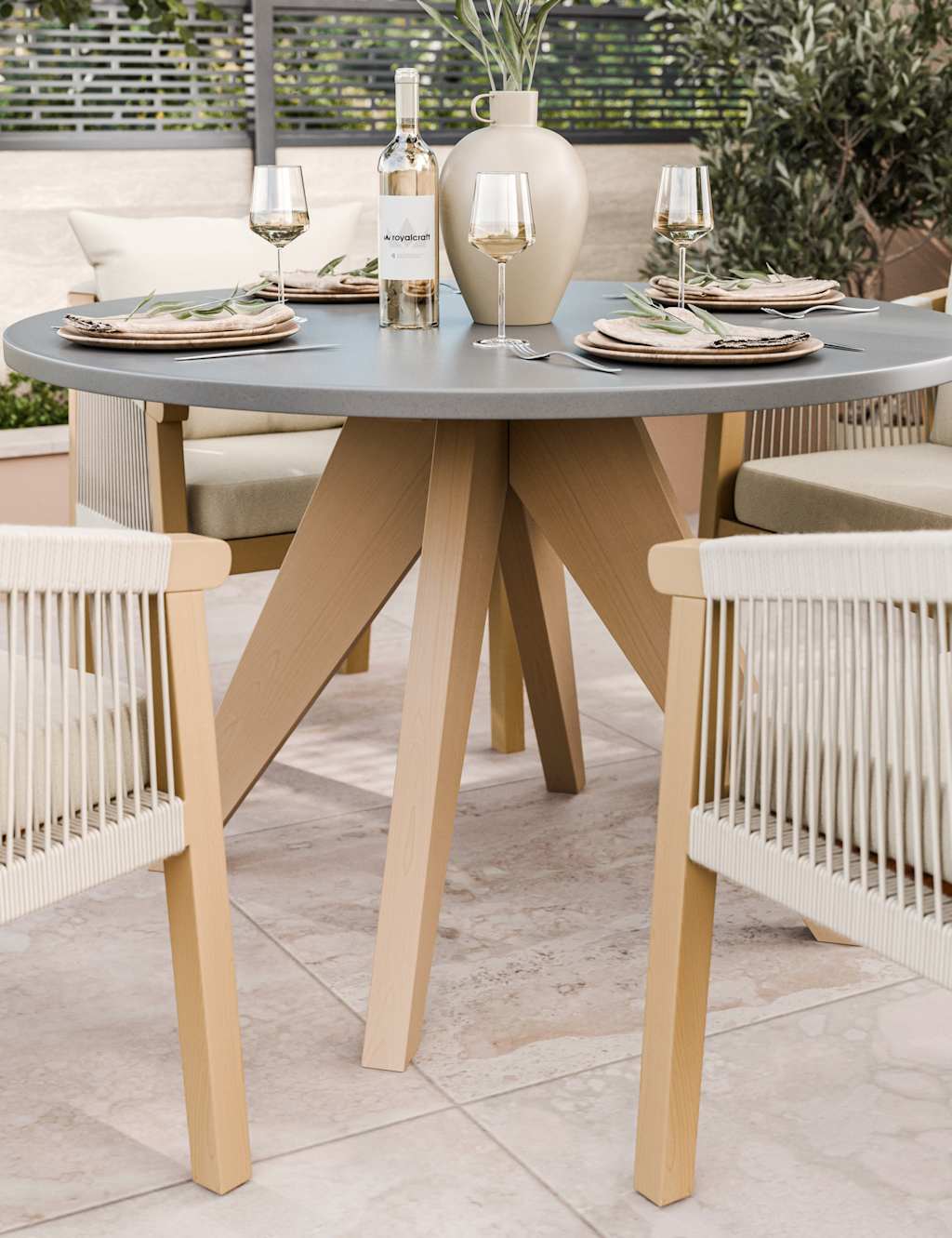 Luna 4 Seater Dining Set | Royalcraft | M&S