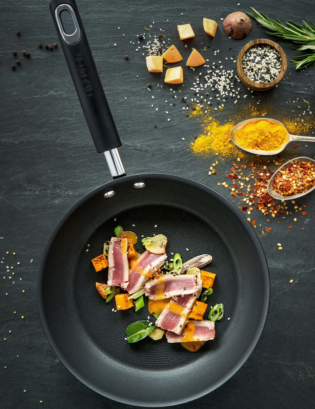 Hard anodised frying pan store