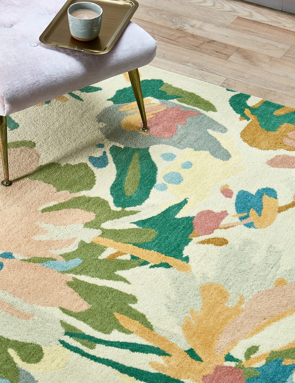 Reef Pure Wool Floral Rug | Asiatic | M&S