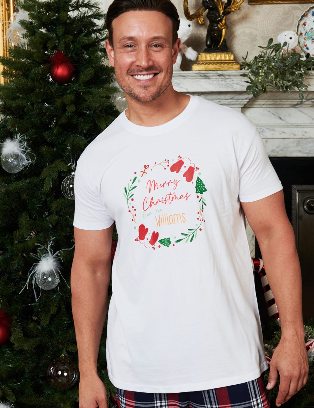 Personalised Wreath Mens Pyjamas | Dollymix | M&S