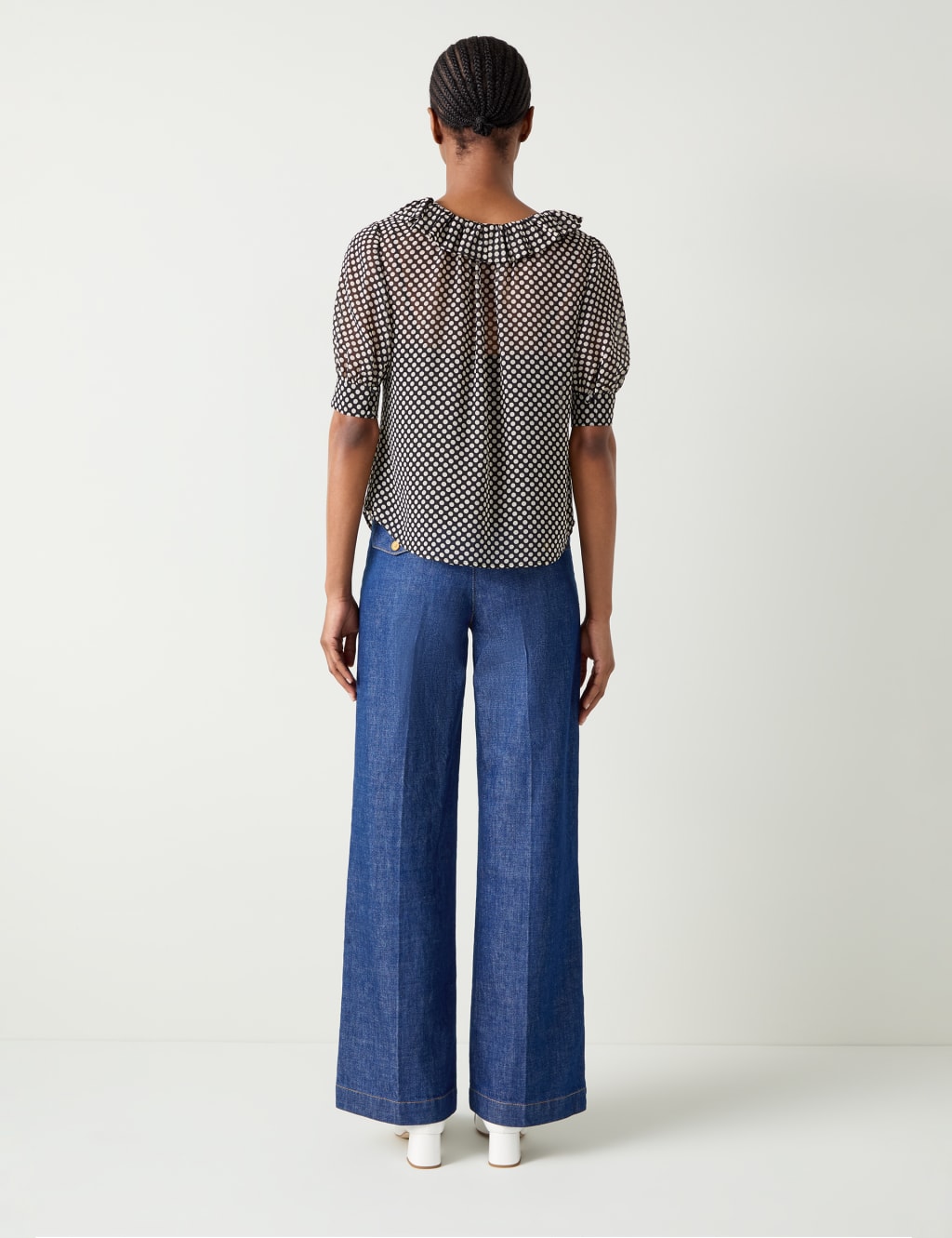 Polka Dot Frill Neck Blouse | LK BENNETT | M&S