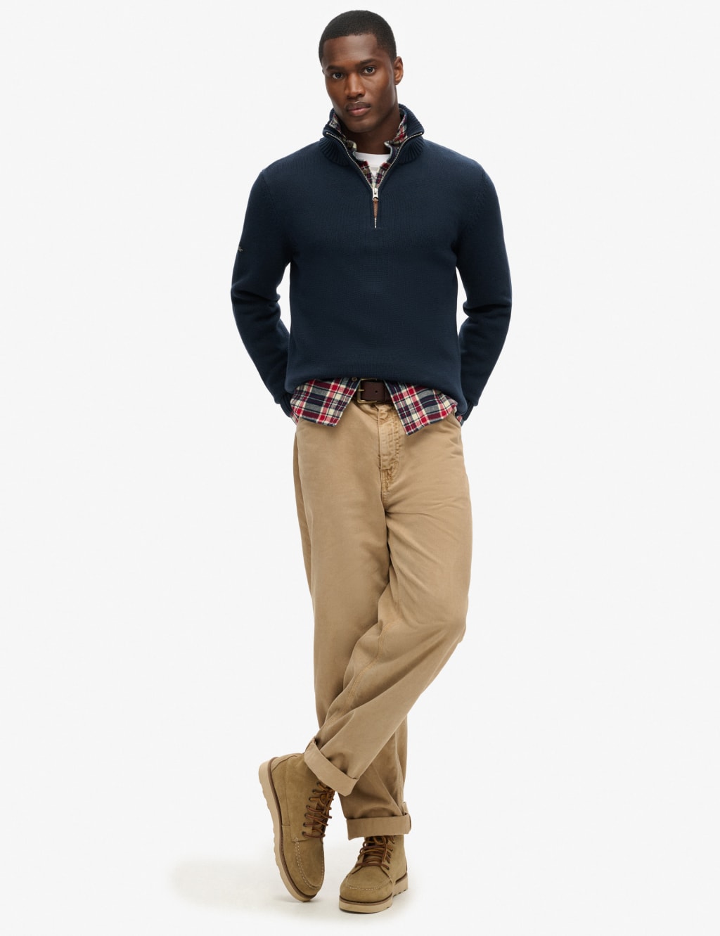 Pure Cotton Knitted Henley Jumper | Superdry | M&S