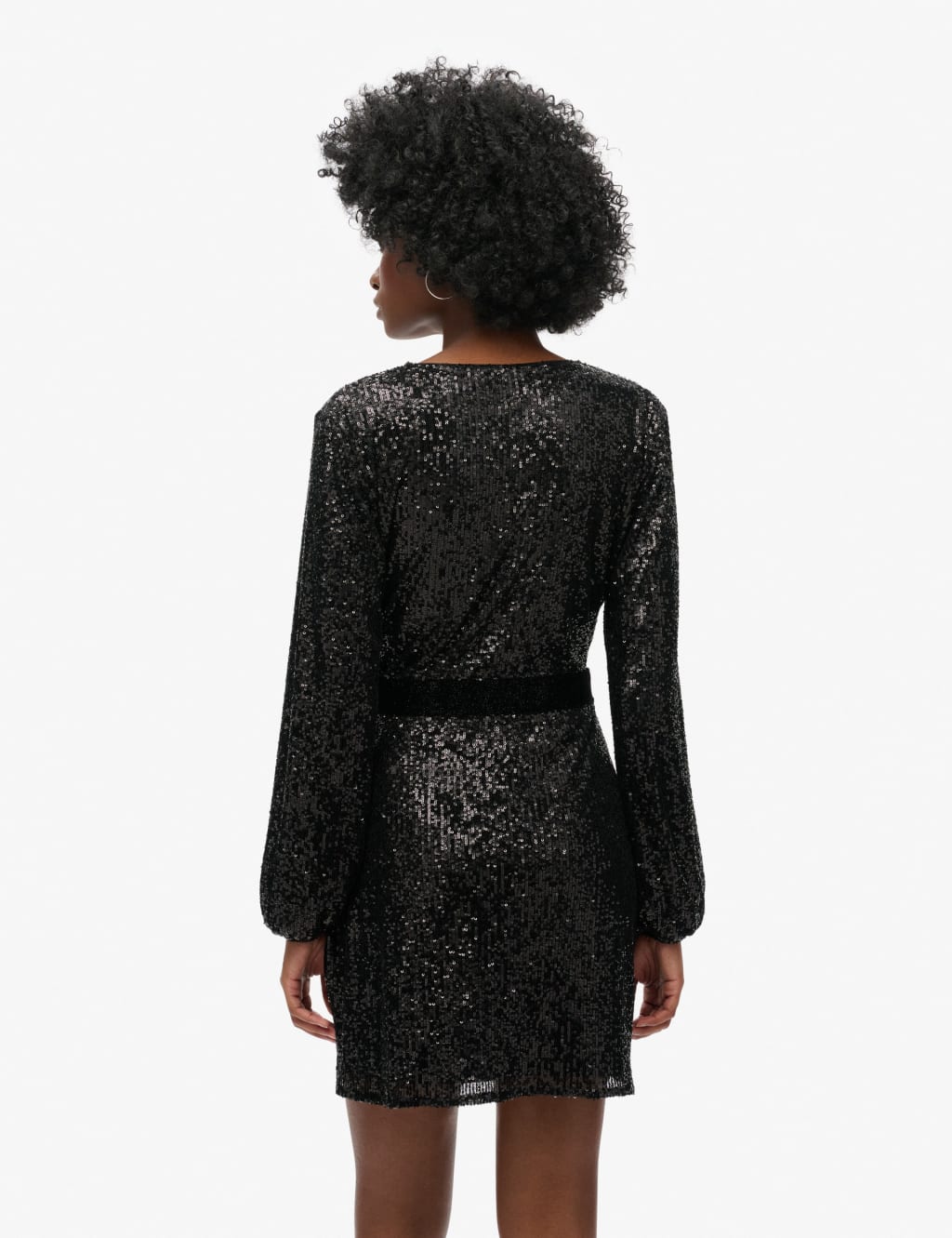 Velvet Sequin V-Neck Mini Wrap Dress | Superdry | M&S