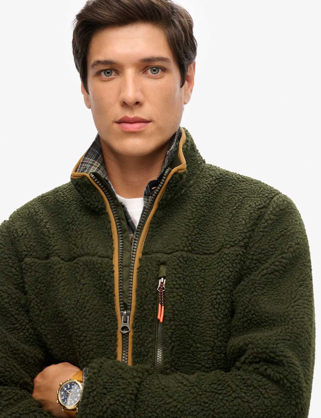 Fleece Zip Up Funnel Neck Jacket | Superdry | M&S