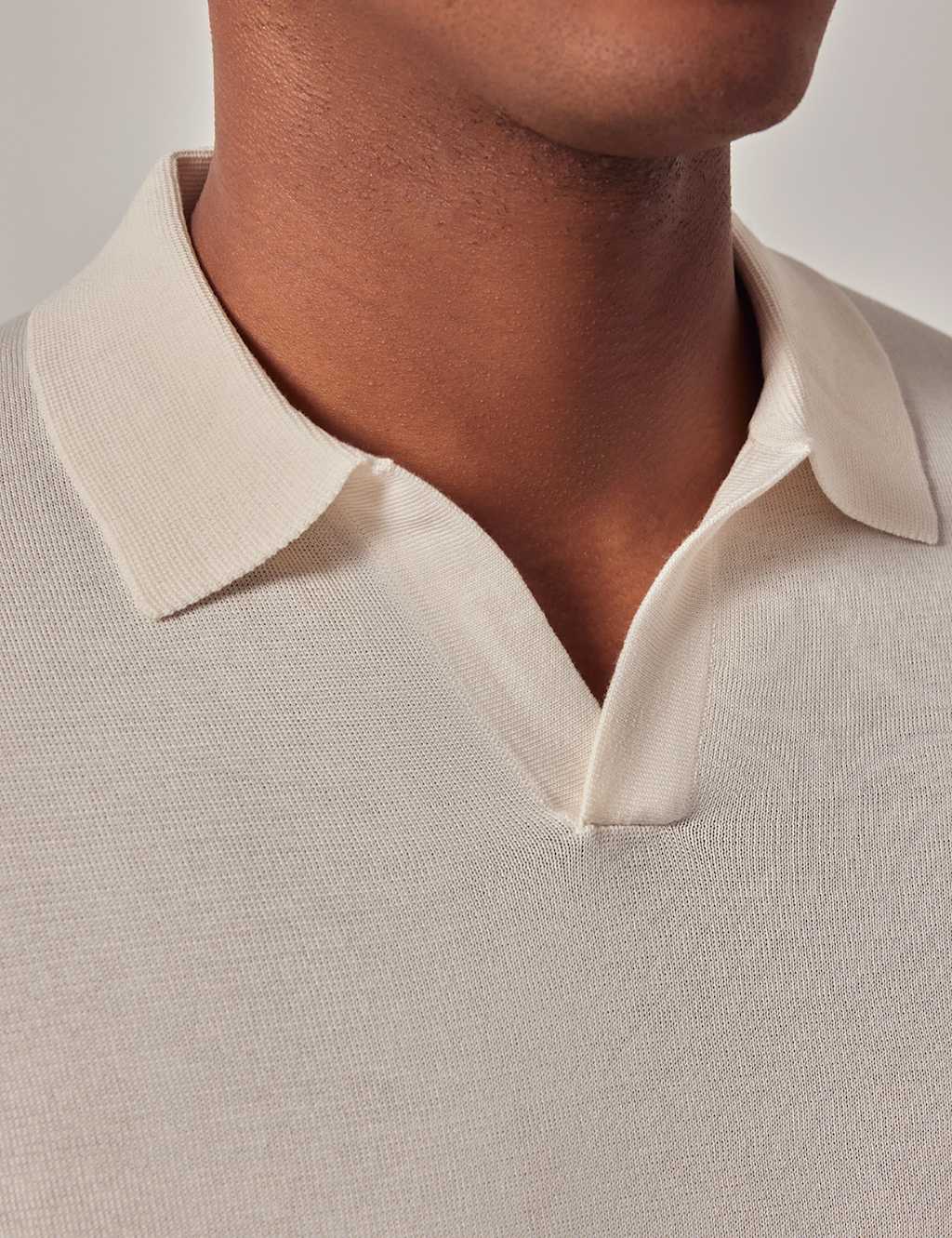 Pure Cotton Open Neck Knitted Polo Shirt | Hawes & Curtis | M&S