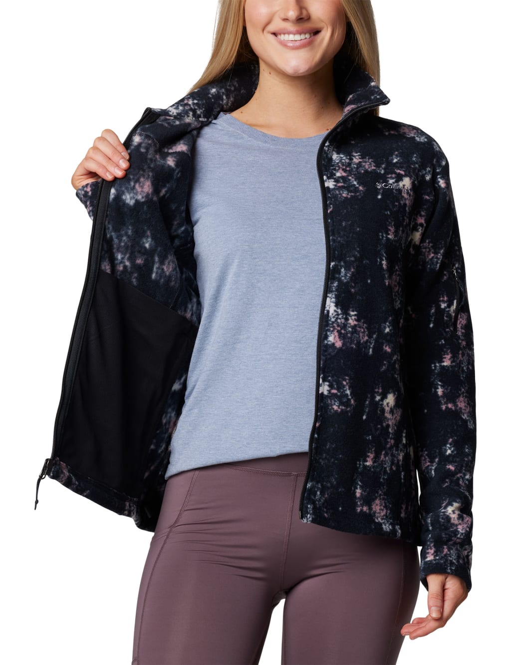 Fast Trek Fleece Dappled Print Zip Up Jacket | Columbia | M&S