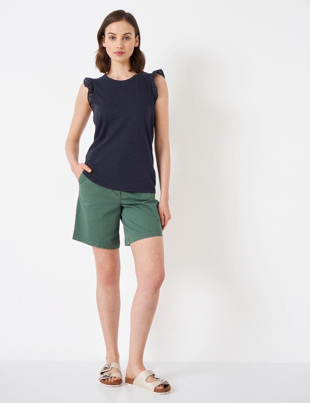 Pure Cotton Frill Detail Top | Crew Clothing | M&S