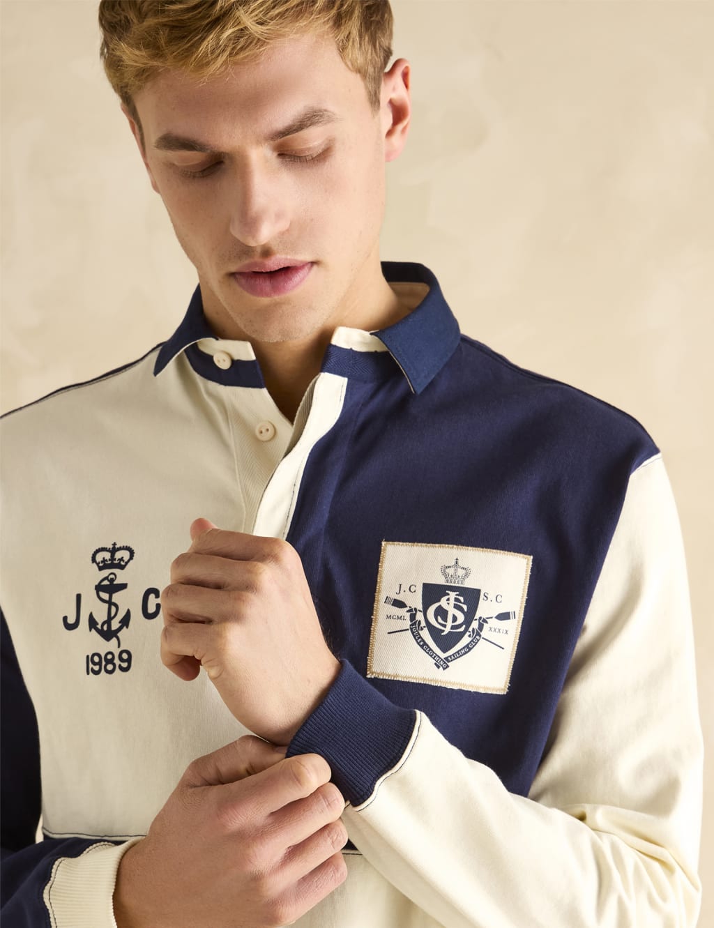 Pure Cotton Patterned Rugby Shirt | Joules | M&S