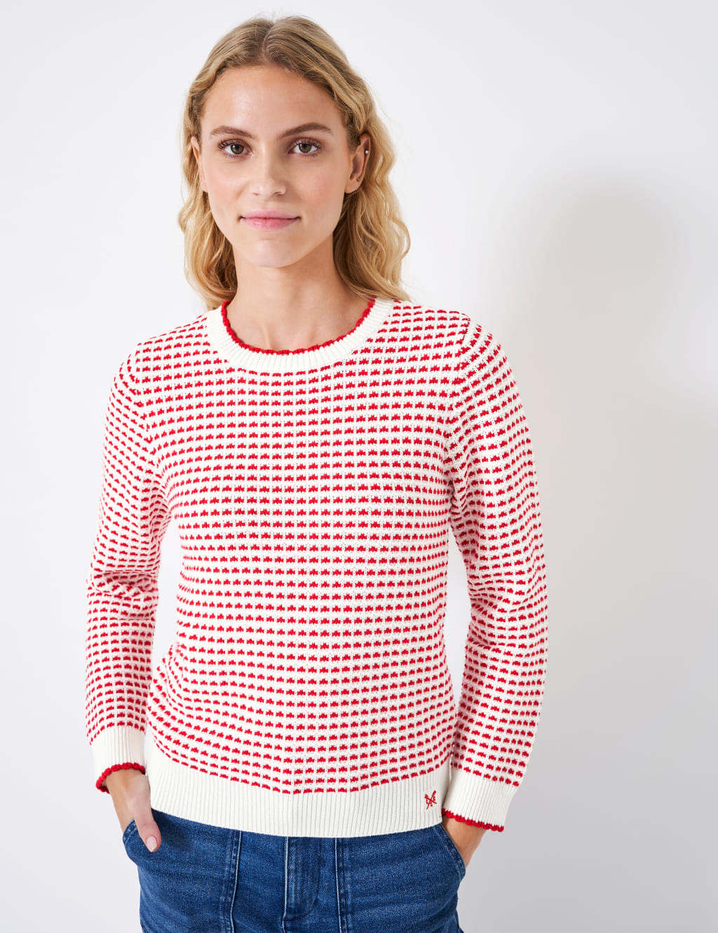 Cotton Rich Textured Jumper with Wool | Crew Clothing | M&S