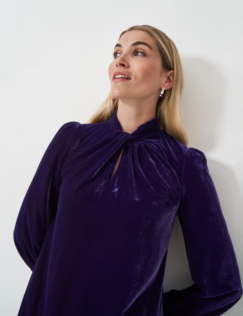 Velvet Twist Front Shift Dress | Crew Clothing | M&S