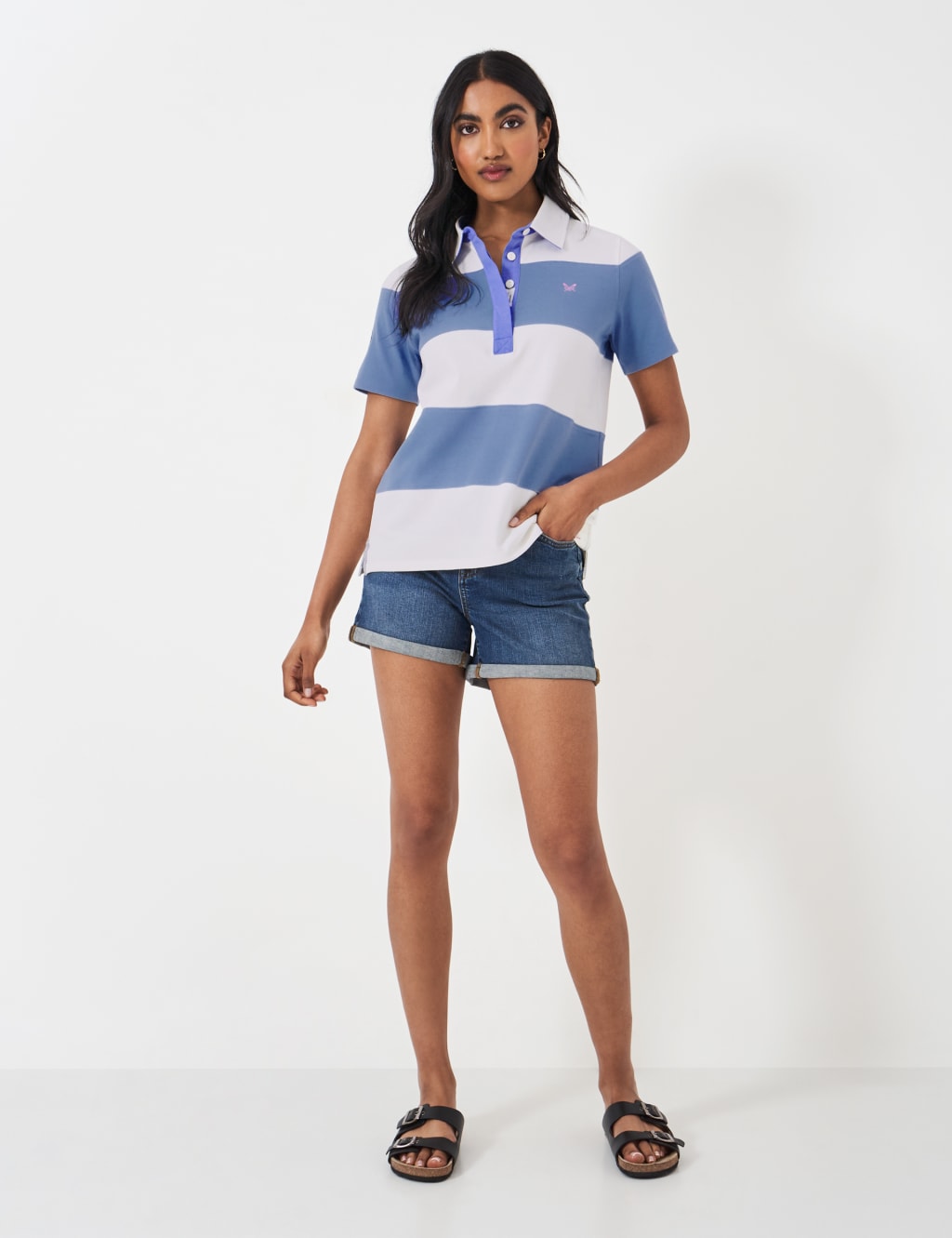 Pure Cotton Striped Collared Rugby Top | Crew Clothing | M&S