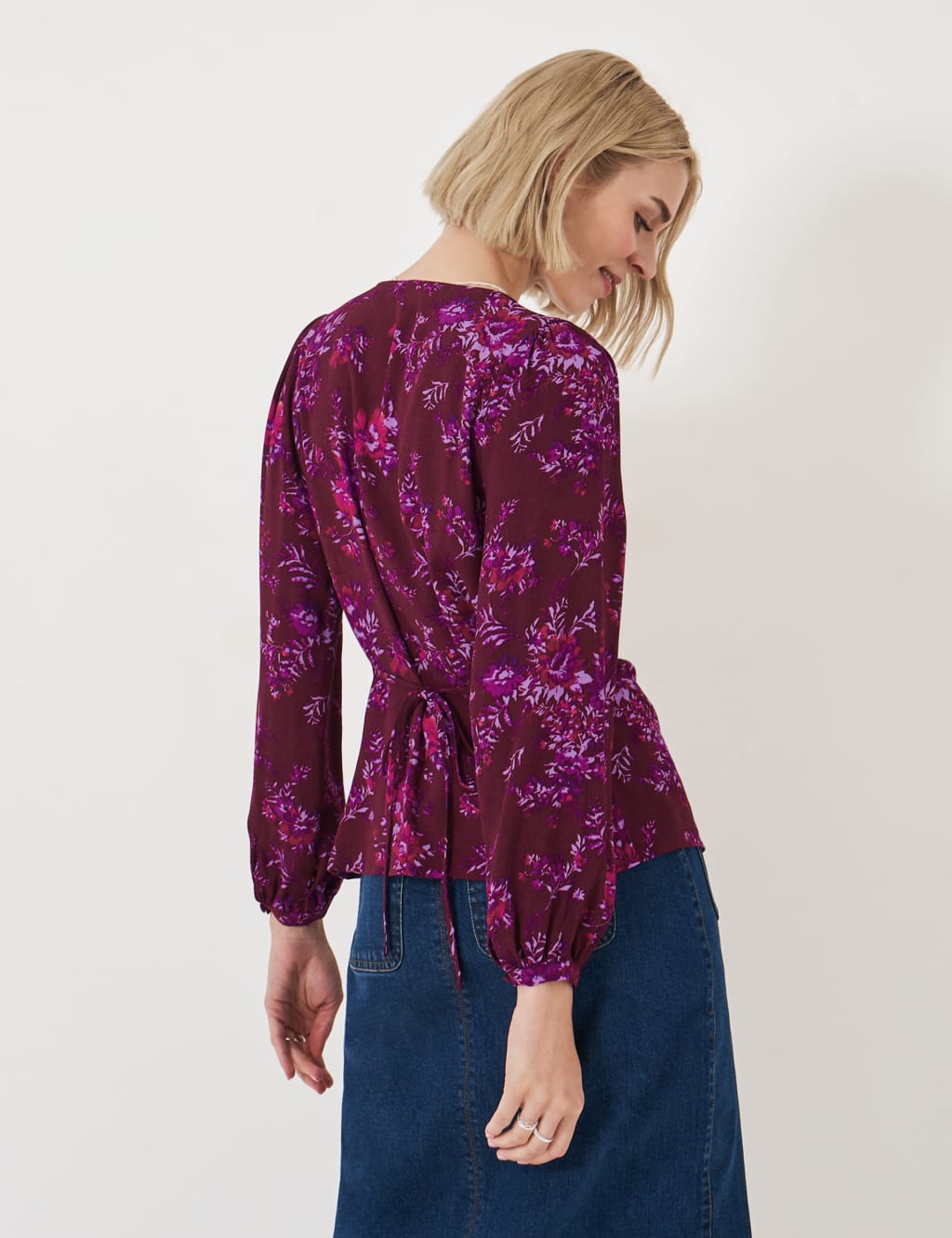 Floral Tie Back Blouse | Crew Clothing | M&S