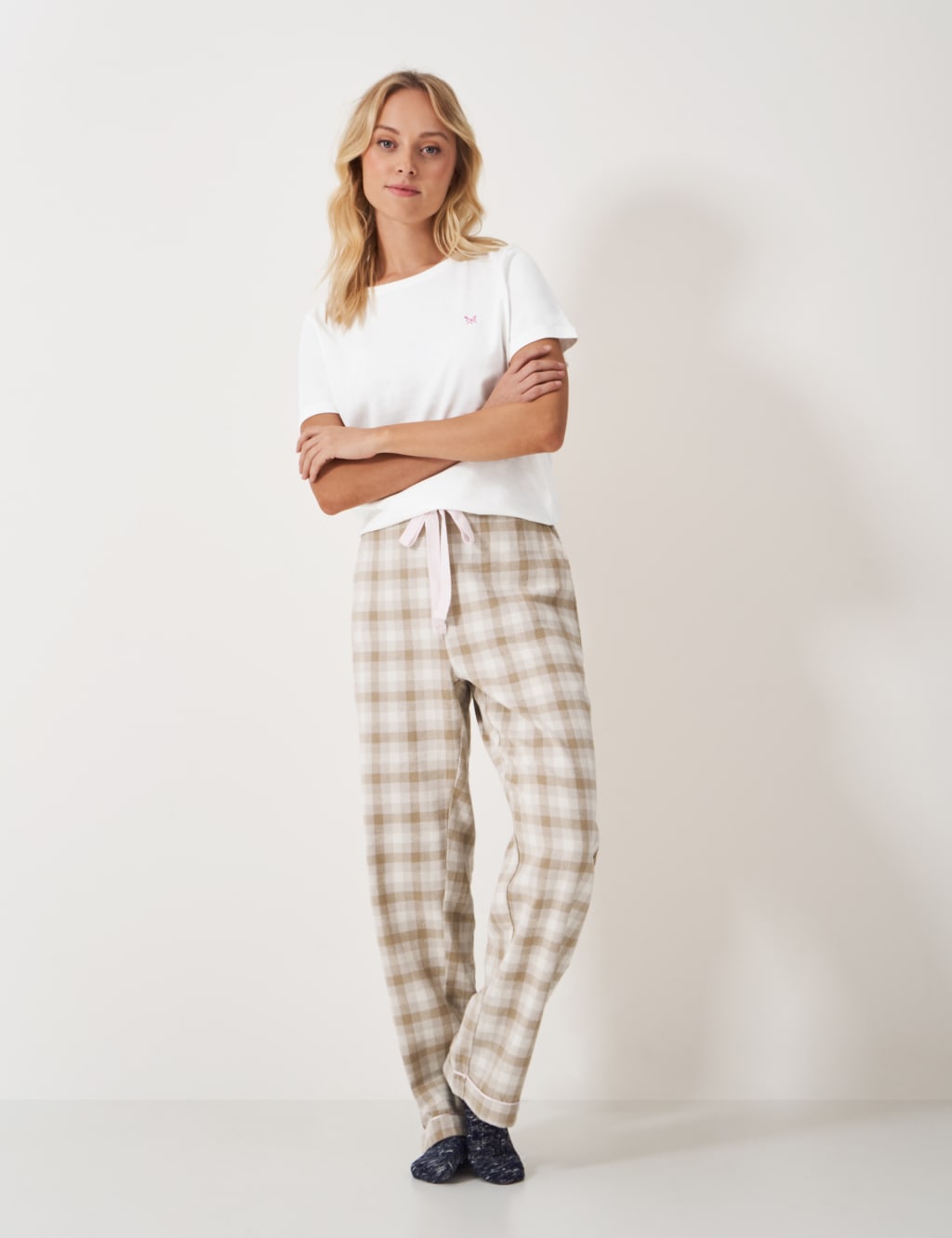 Pure Cotton Checked Pyjama Set | Crew Clothing | M&S