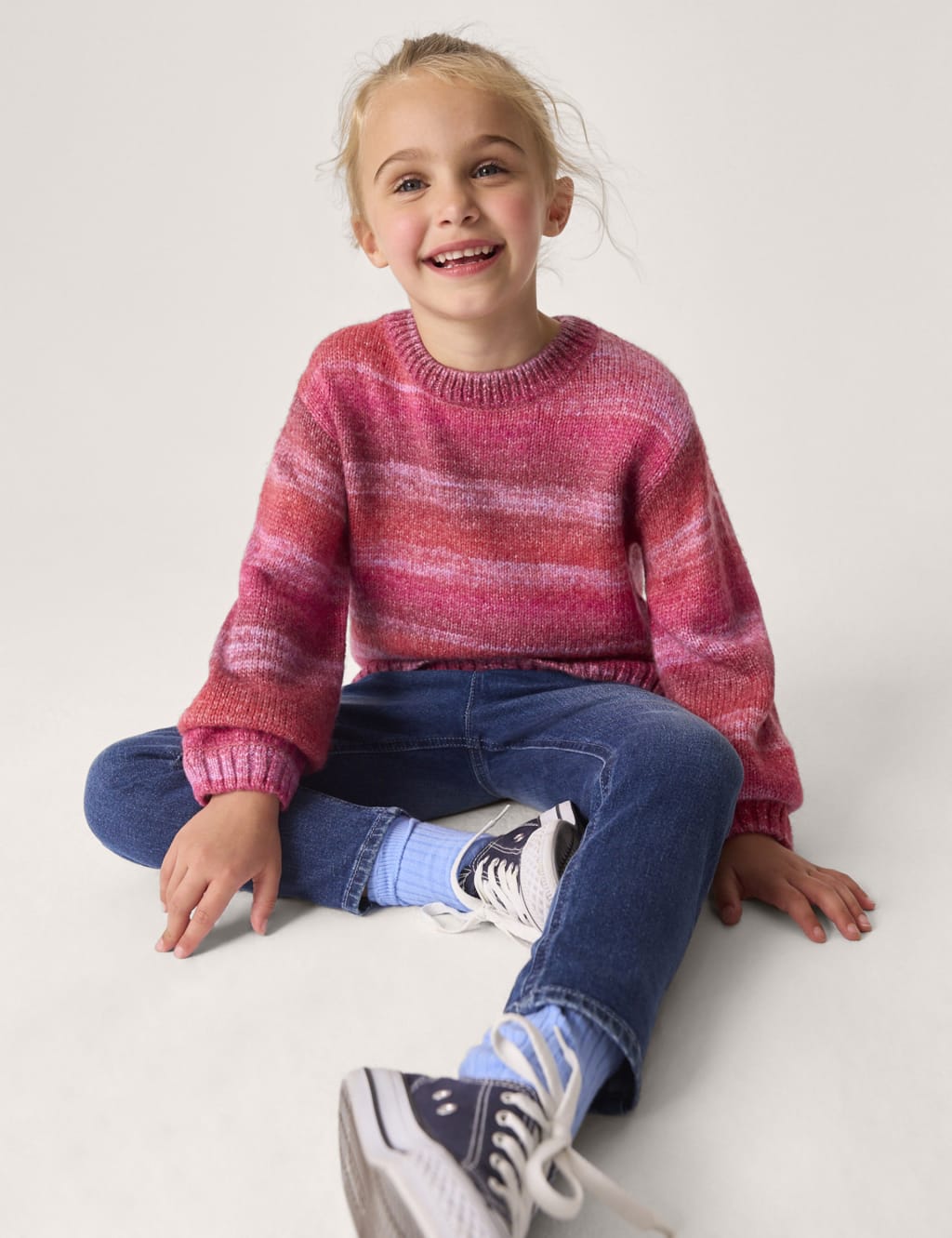 Pure Cotton Fluffy Striped Jumper (3-12 Yrs) | Crew Clothing | M&S