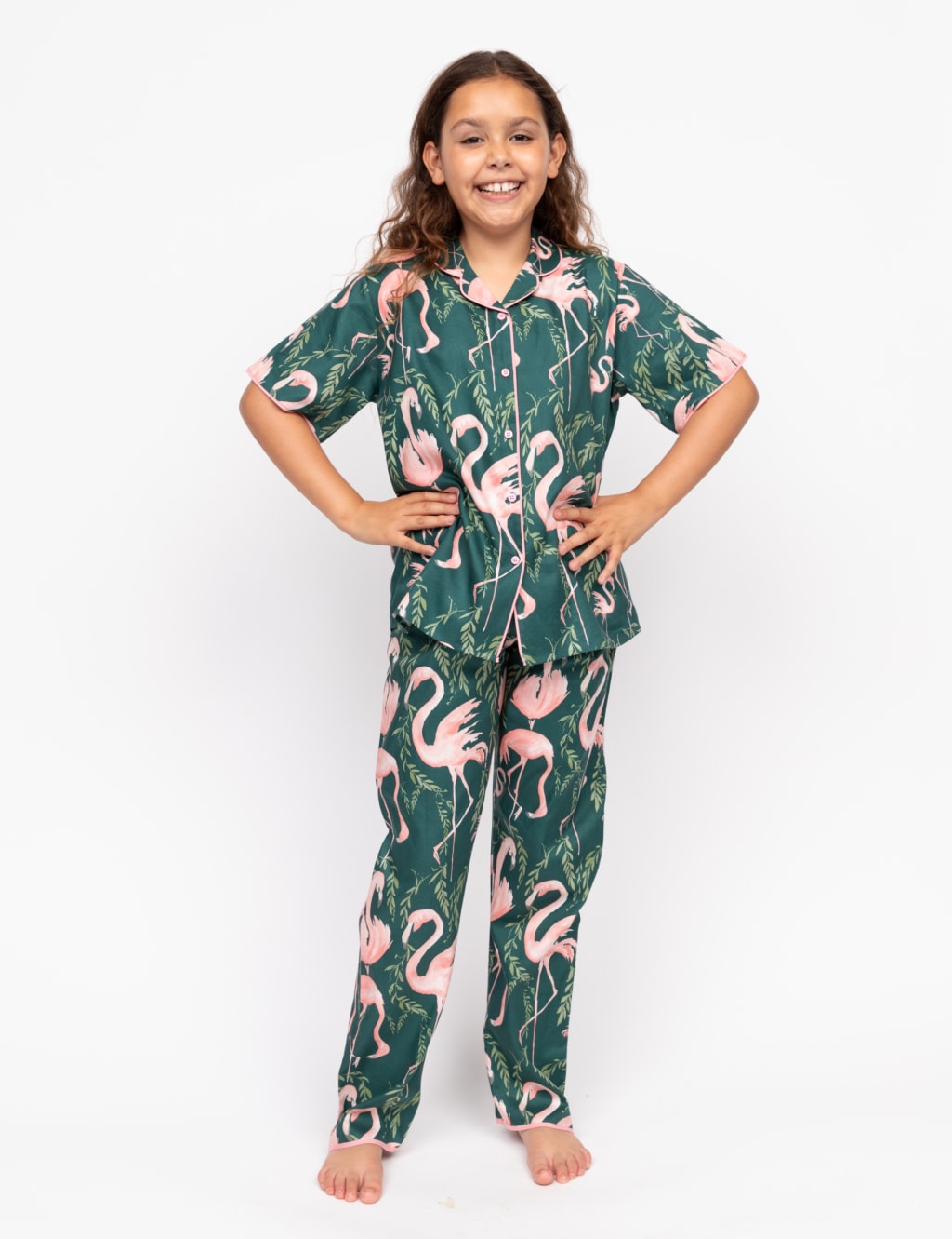 Cotton Modal Flamingo Pyjama Set (2-13 Yrs) | Cyberjammies | M&S