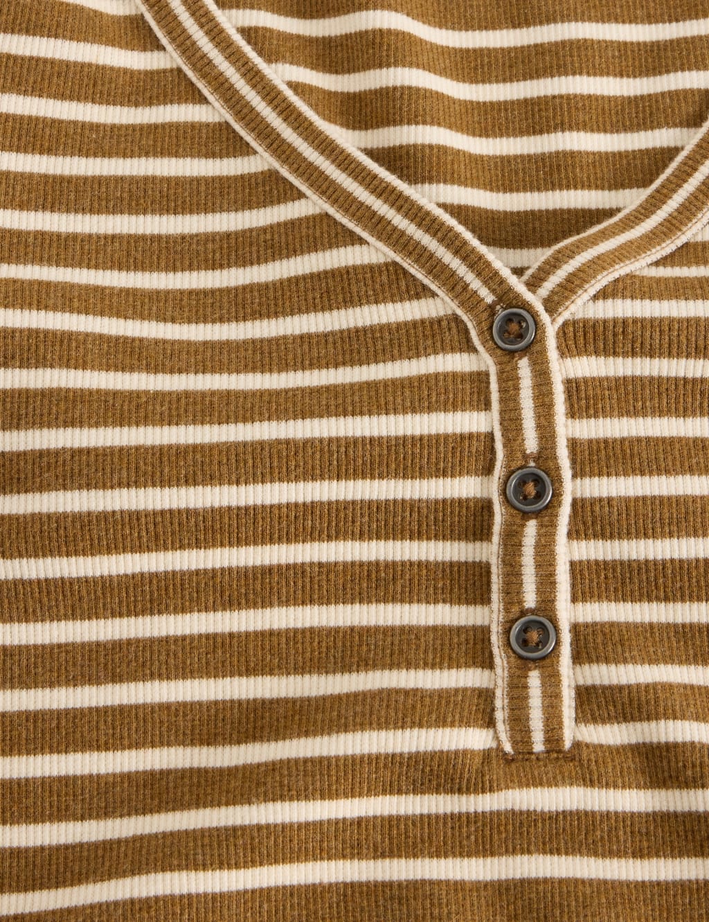Cotton Rich Striped Ribbed V-Neck Henley Top | White Stuff | M&S